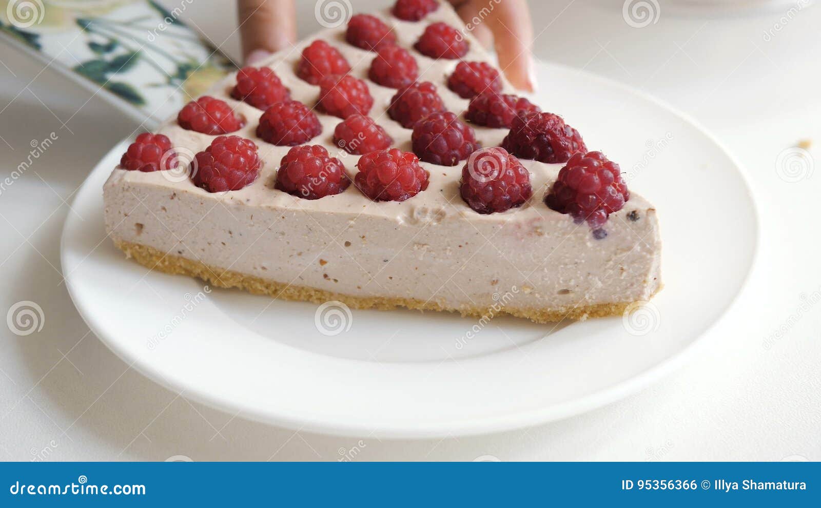 Putting a Piece of Cake on a Plate Stock Footage - Video of cream ...