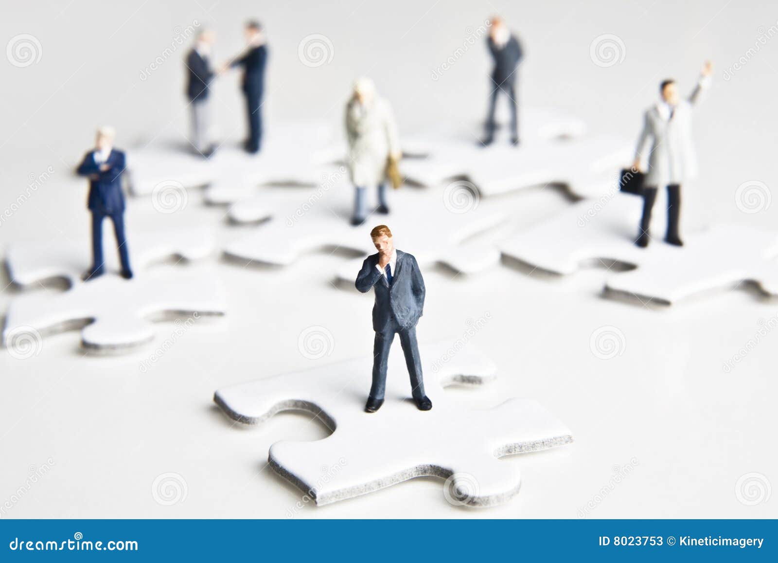 Putting the Pieces Together Stock Image - Image of figurine, puzzled ...
