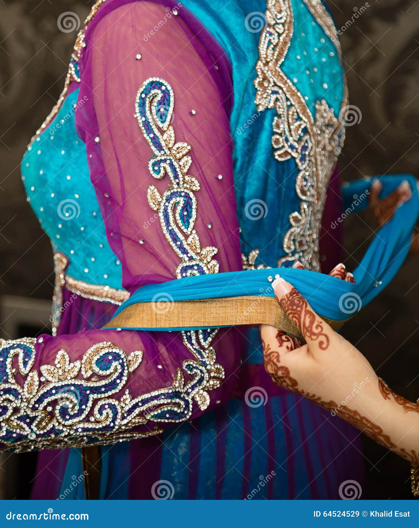 Putting scarf on stock image. Image of beautiful, india - 64524529