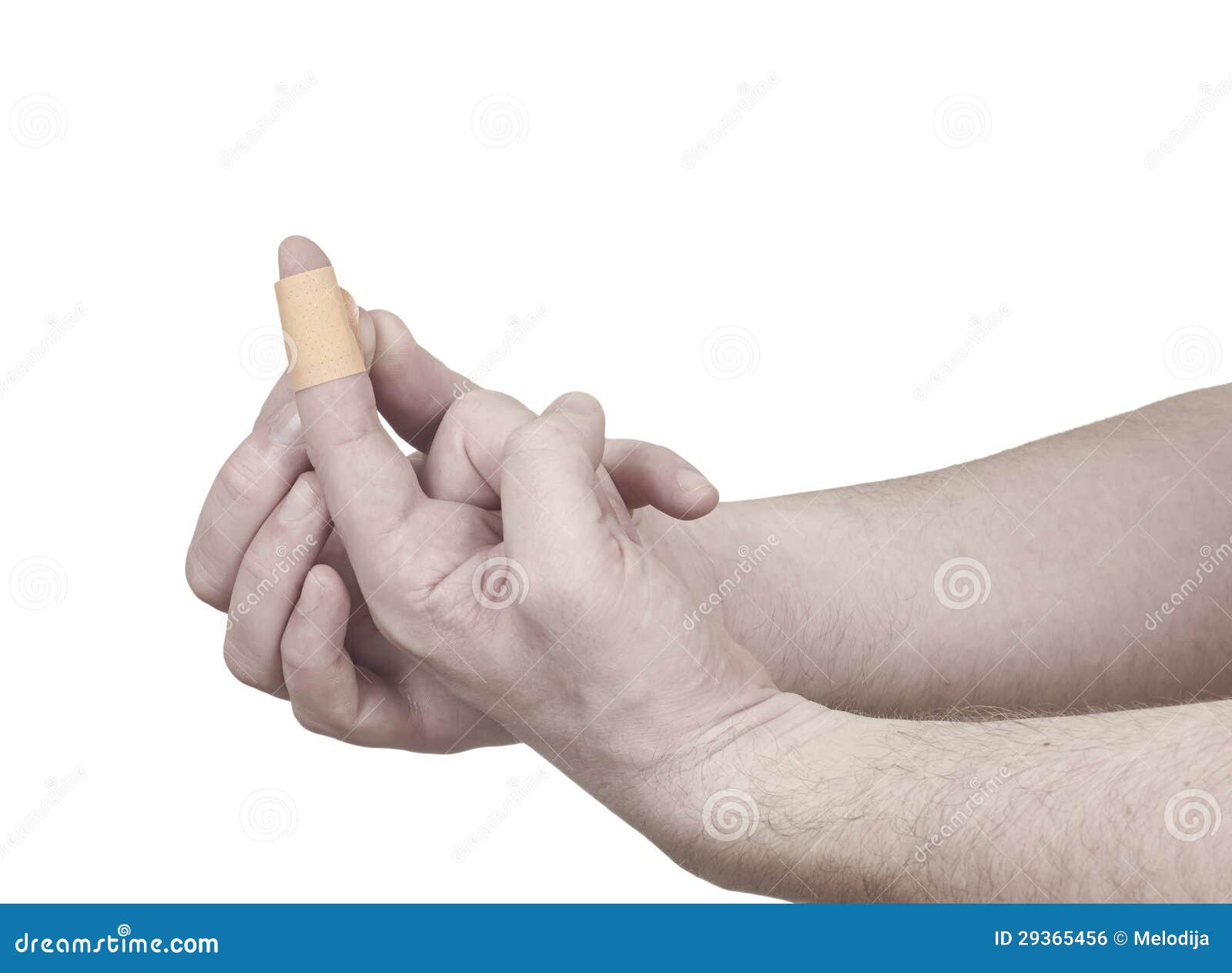 Putting a Small Adhesive Plaster on a Finger. Stock Photo - Image of ...