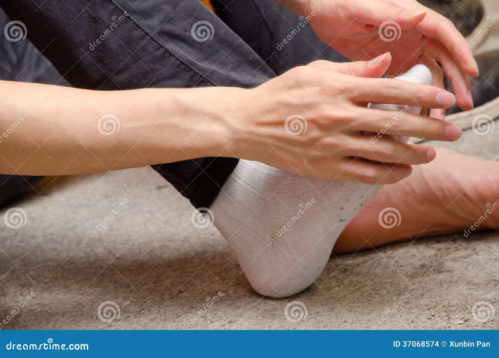 Putting socks stock photo. Image of male, soft, white - 37068574