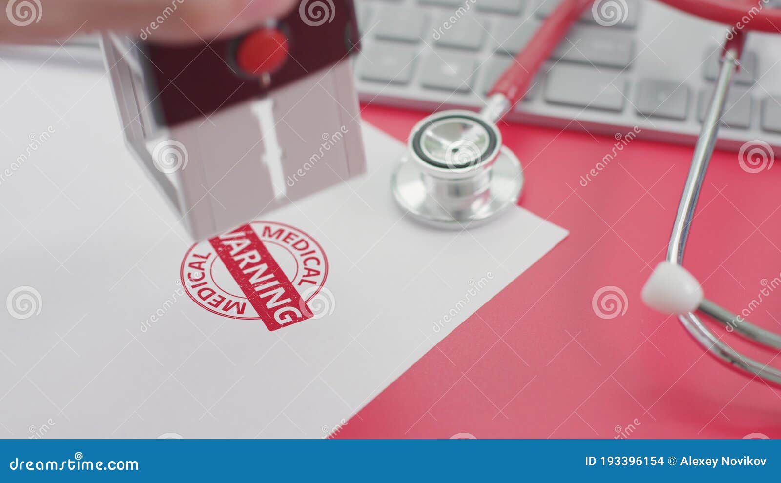Putting MEDICAL WARNING Stamp on the Paper Stock Photo - Image of ...