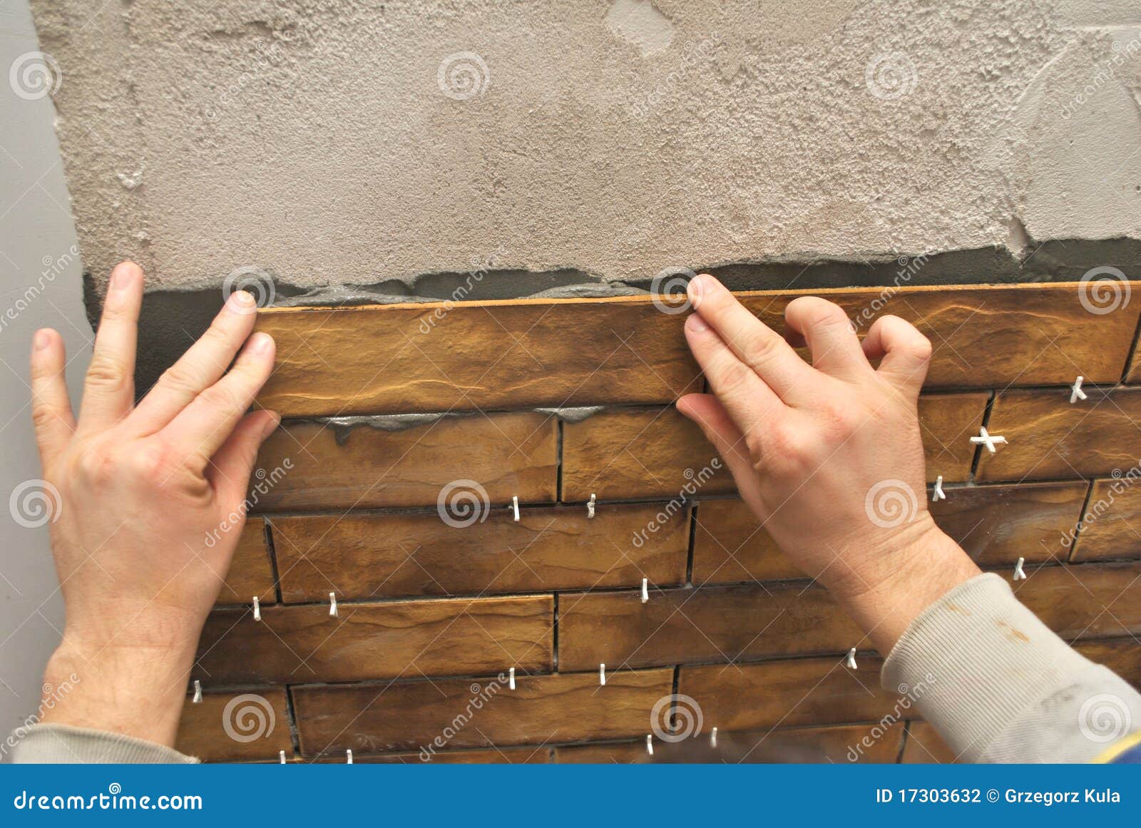 Putting tiles stock photo. Image of worker, cutting, tiles - 17303632