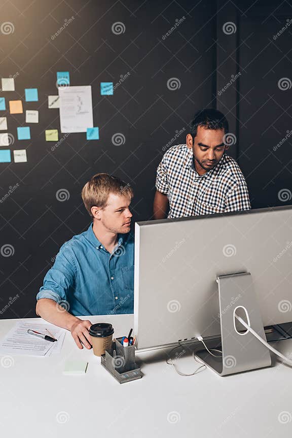 Putting Two Minds on the Task Stock Image - Image of coworker, modern ...