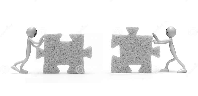Putting Two Pieces Together Stock Image - Image of joining, arrange ...