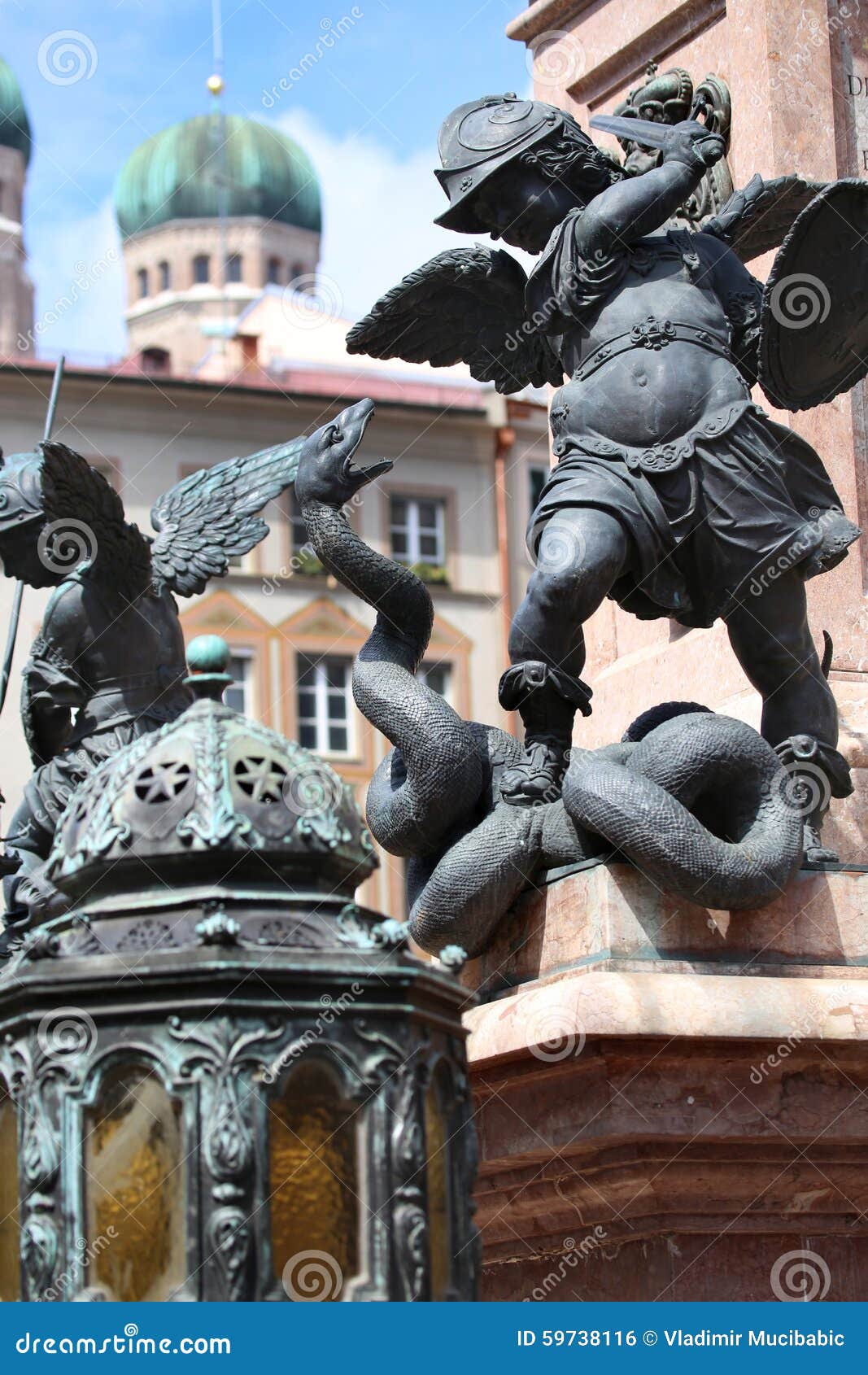 Putto Statue on the Marienplatz in Munich Stock Photo - Image of europe ...
