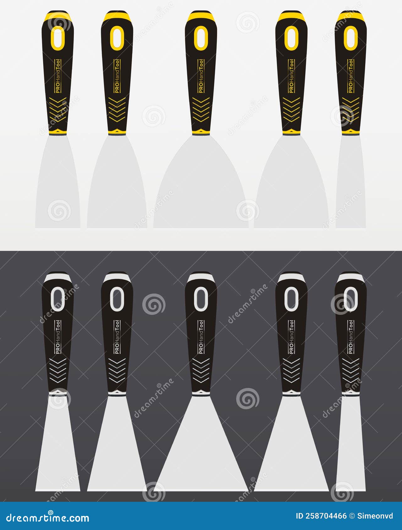 Putty Knife Set on White Background. Putty Scraper Isolated Stock ...