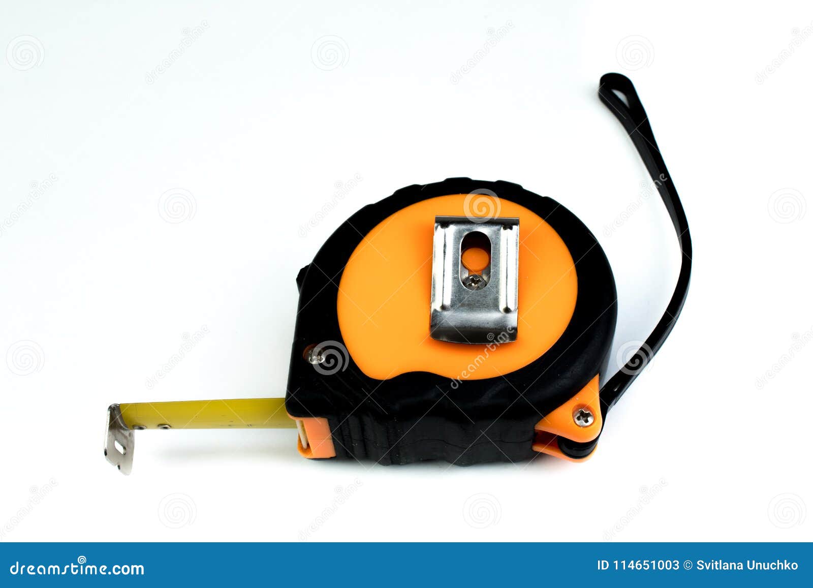 Steel Ruler Isolated White Background Top View Stock Photo ...