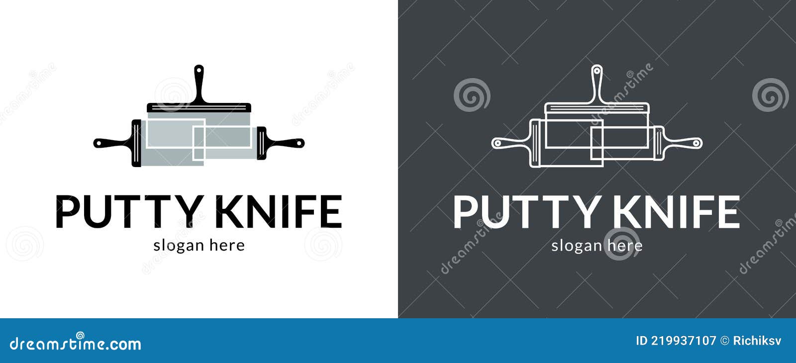 Putty knifes logo stock vector. Illustration of icon - 219937107