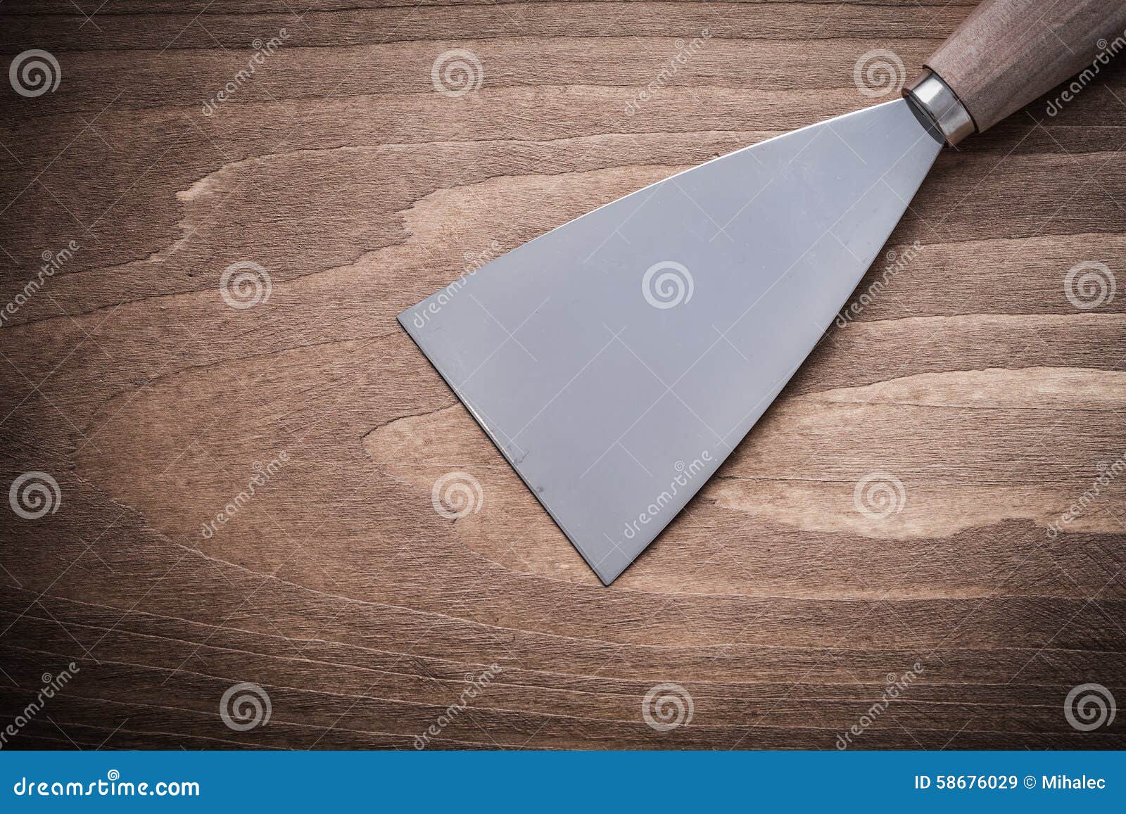 Putty Spattle on Wood Board Stock Image - Image of repairing, textured ...