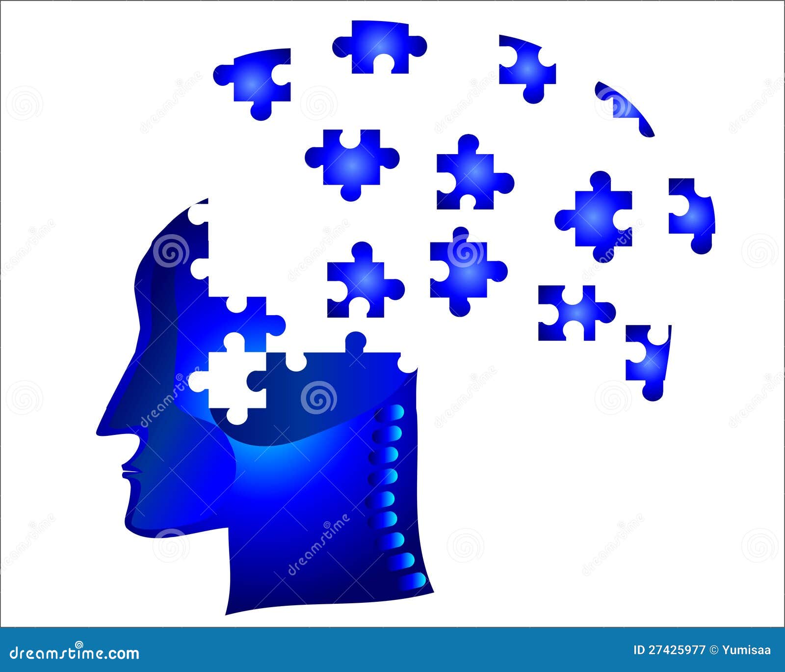 Puzzel head stock illustration. Illustration of blue - 27425977