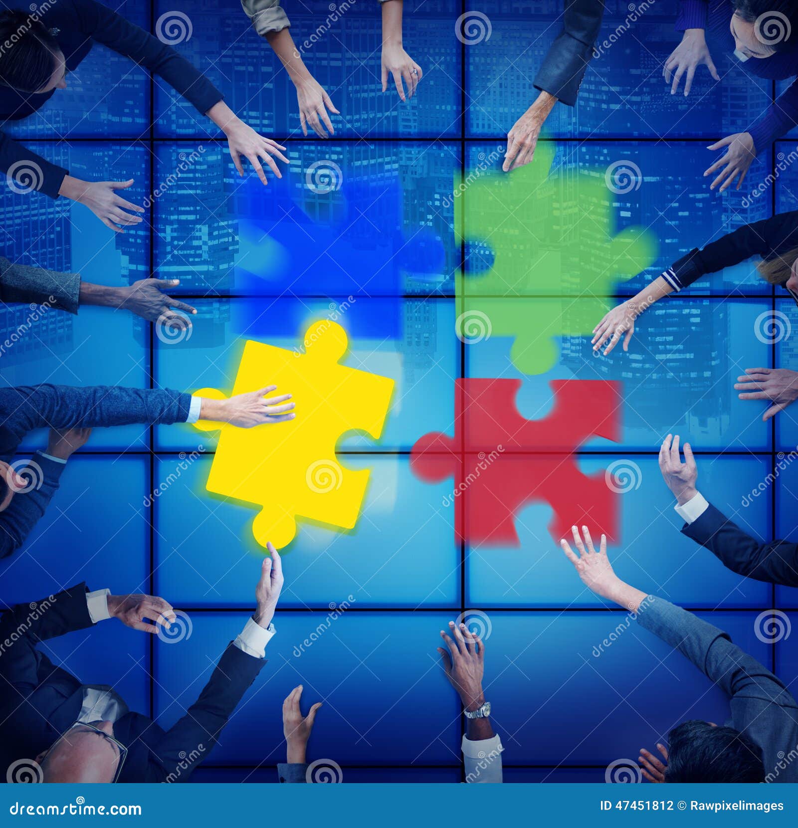 Puzzelsteun Team Cooperation Togetherness Unity Concep Stock Foto ...