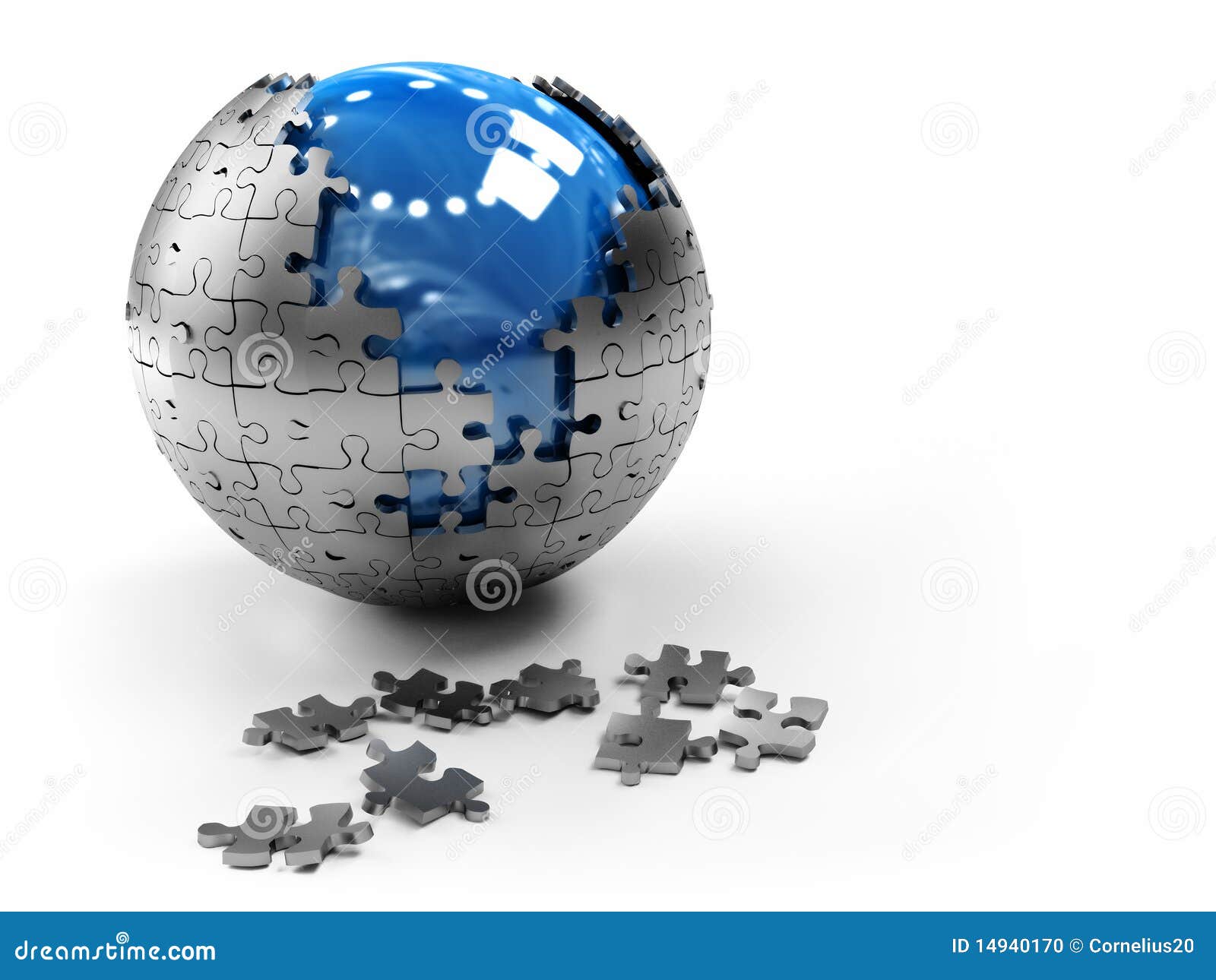 Puzzle stock illustration. Illustration of globe, metal - 14940170
