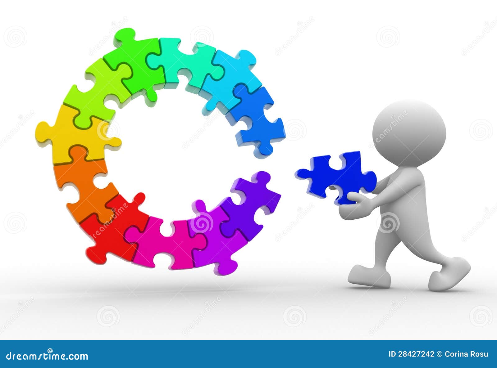 3D White People. Teamwork Solving The Puzzle Royalty-Free Stock Photo ... 3D White People. Teamwork Solving The Puzzle Royalty-Free Stock Photo ...