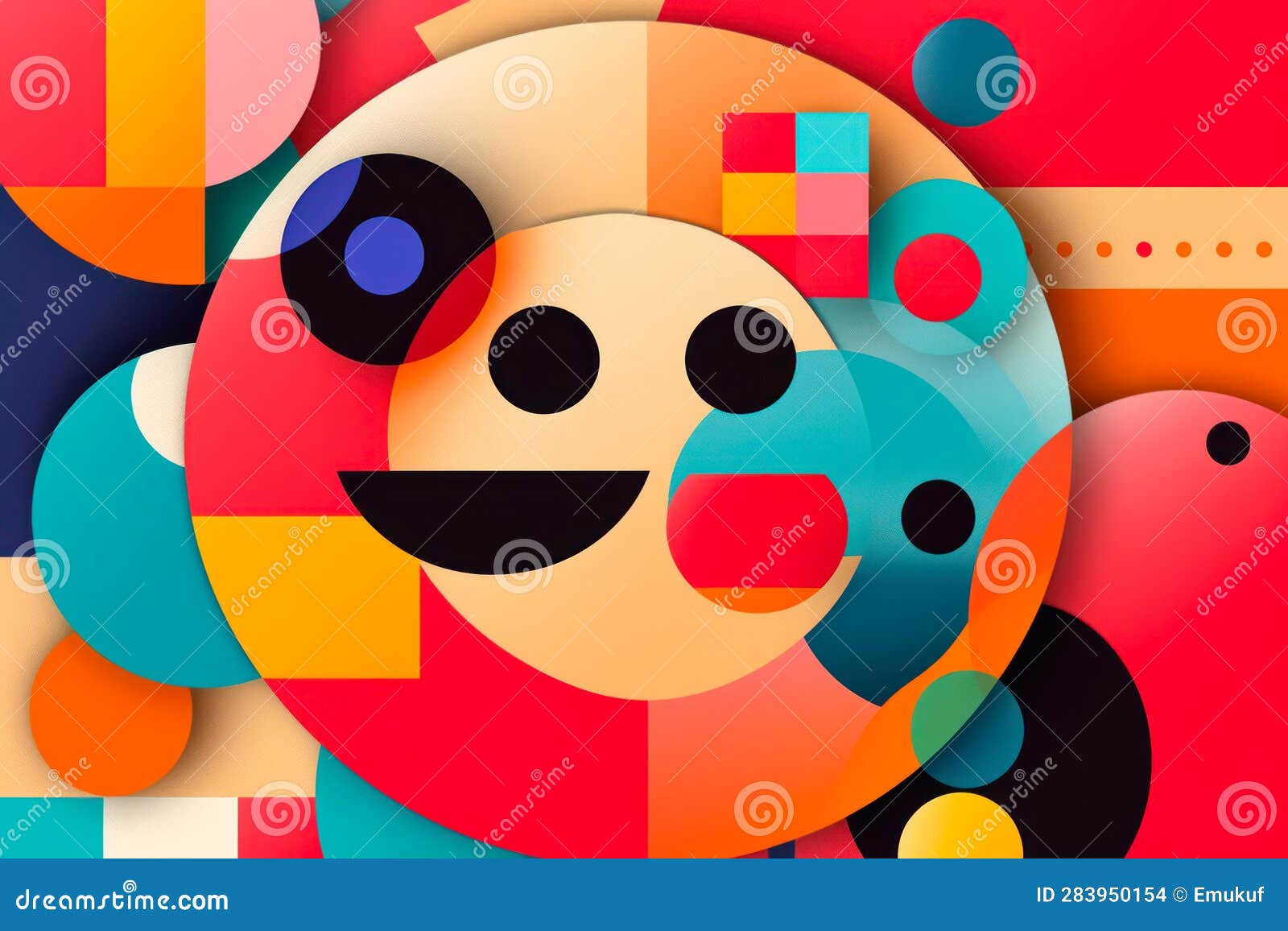 Puzzle Abstract Smile Generative Ai Stock Illustration - Illustration ...