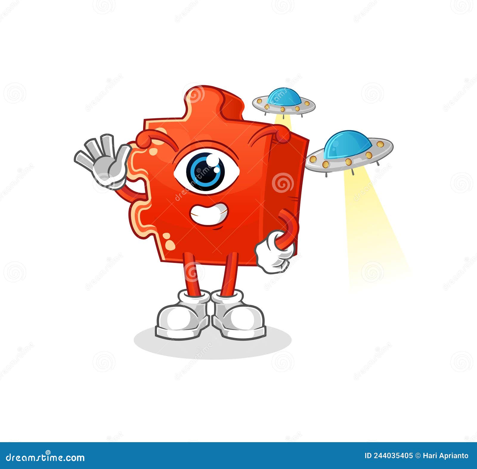 Puzzle Alien Cartoon Mascot Vector Stock Vector - Illustration of ...