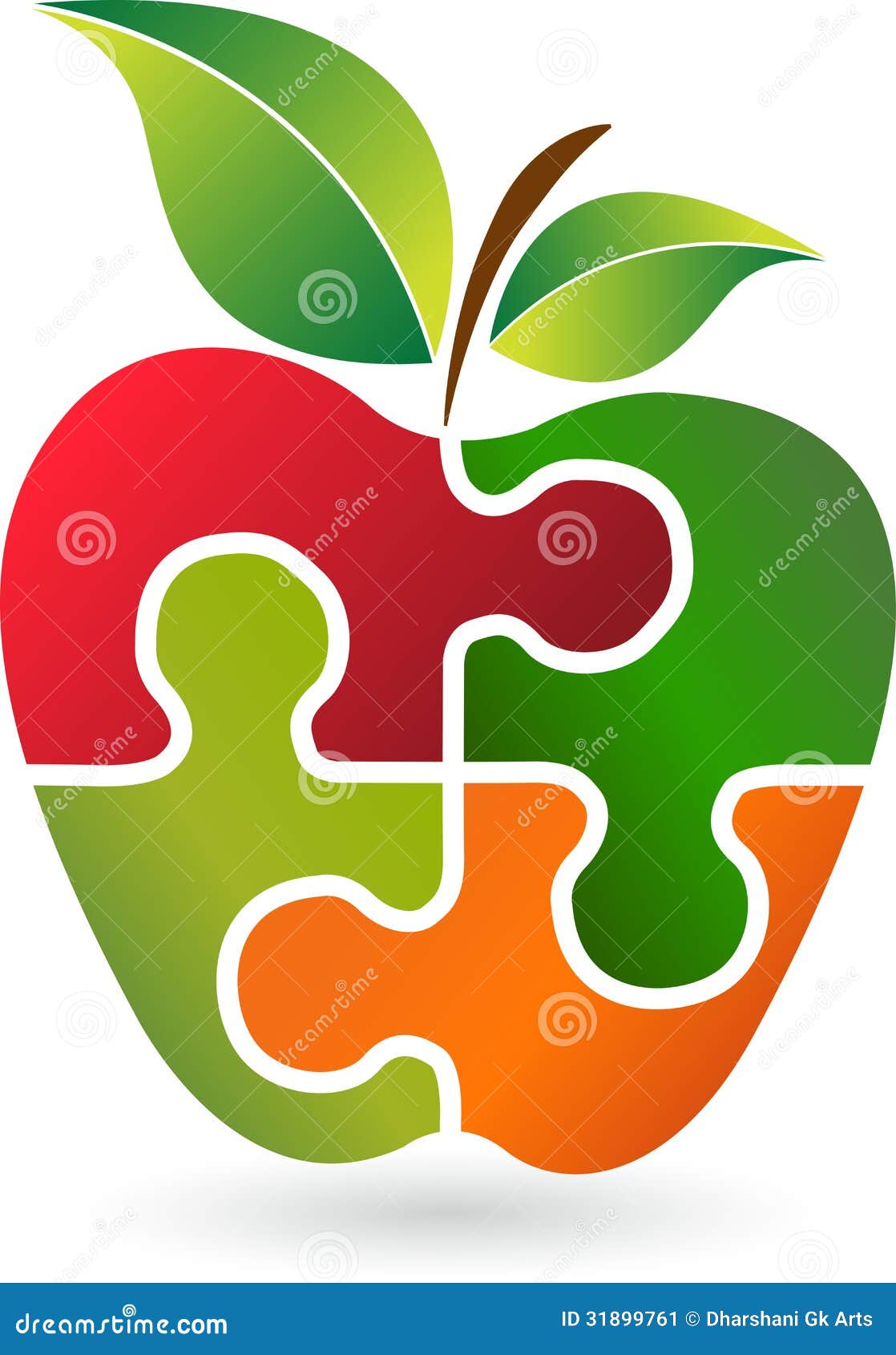 Puzzle Apple Diagram For Infographics Vector Illustration ...