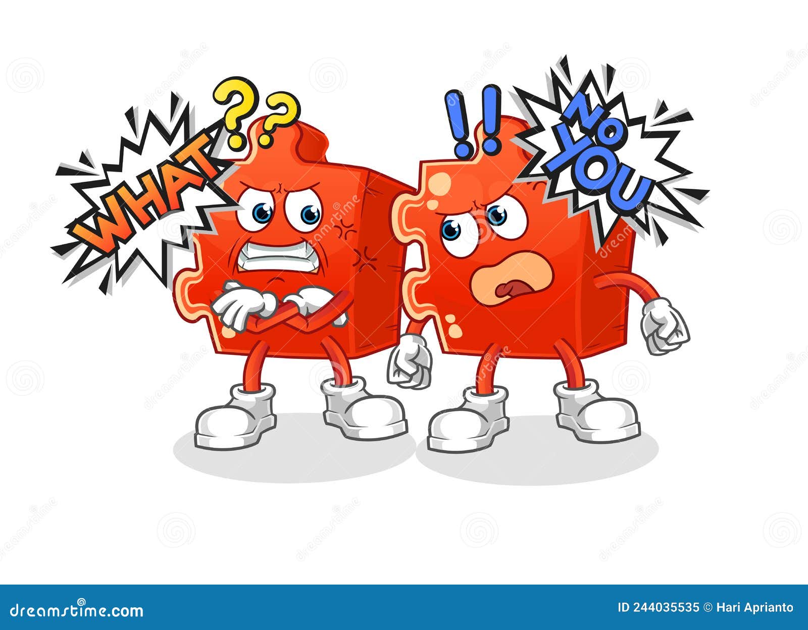 Puzzle Arguing Each Other Cartoon Vector Stock Vector - Illustration of ...