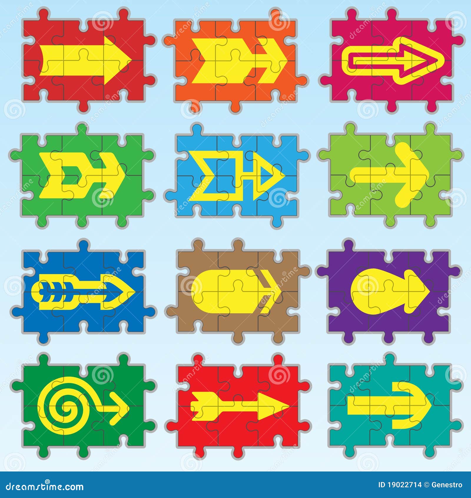 Puzzle arrows set stock vector. Illustration of concept - 19022714 Puzzle arrows set stock vector. Illustration of concept - 19022714