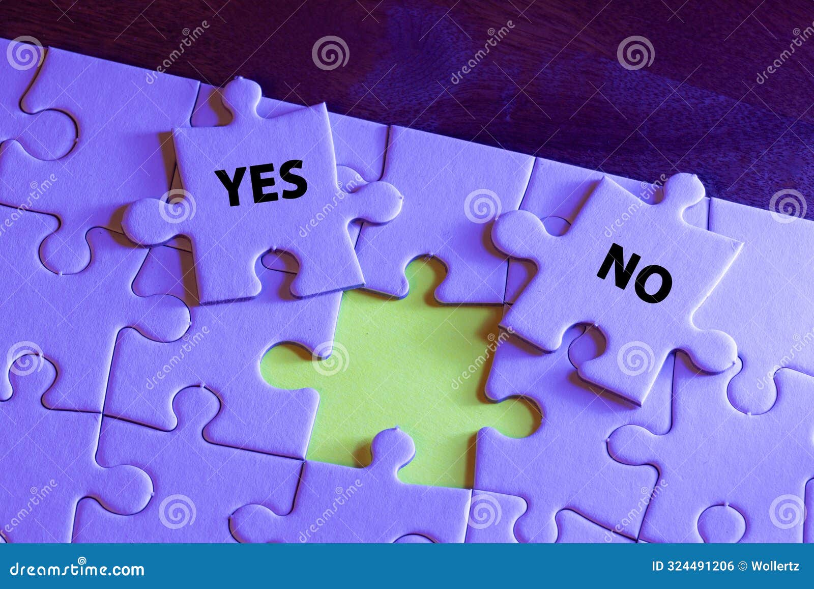 A Puzzle As a Concept, Yes or No Stock Photo - Image of conceptual ...