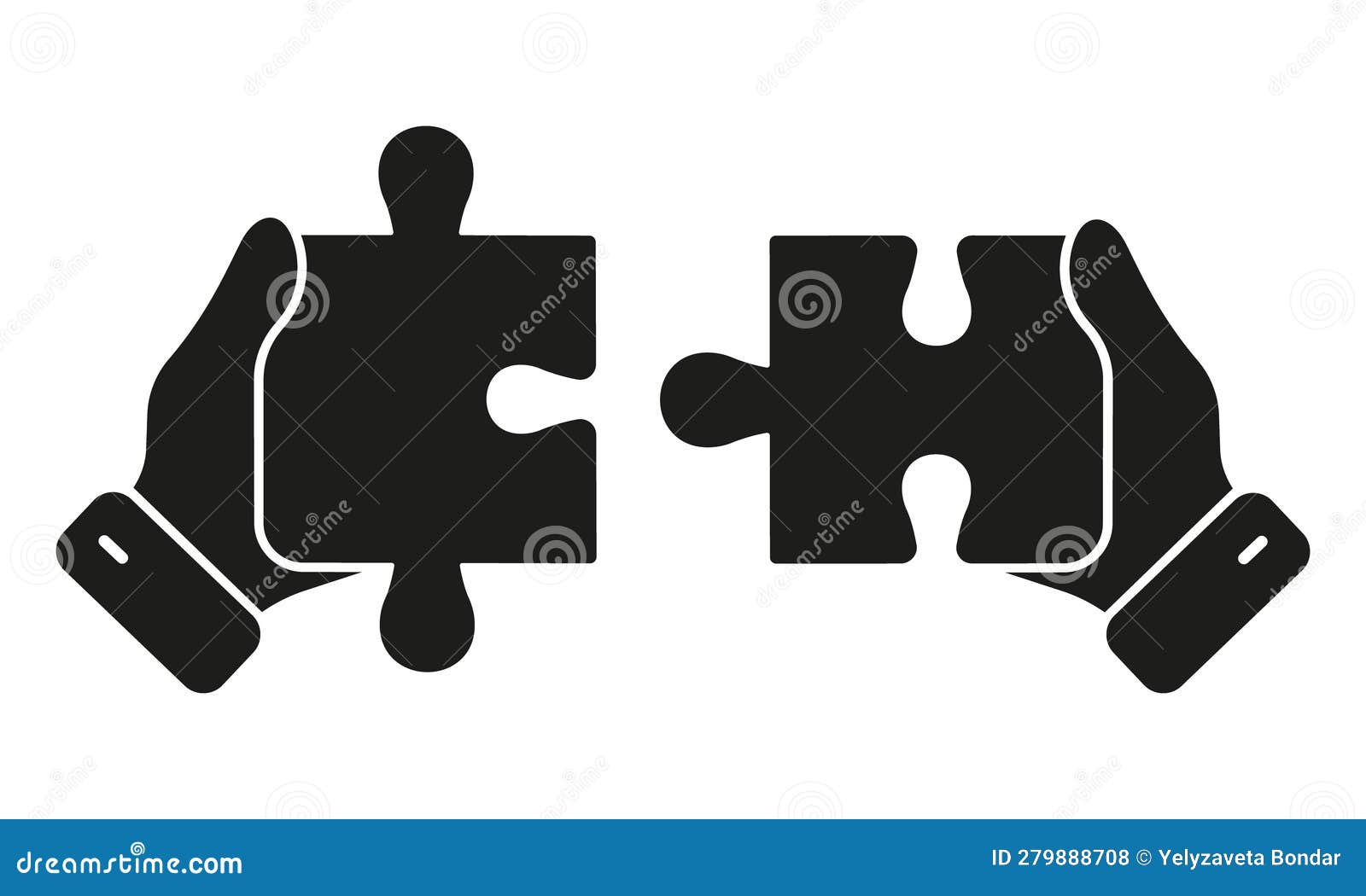 Puzzle Assemble, Game Solution Glyph Pictogram. Collaboration, Teamwork ...