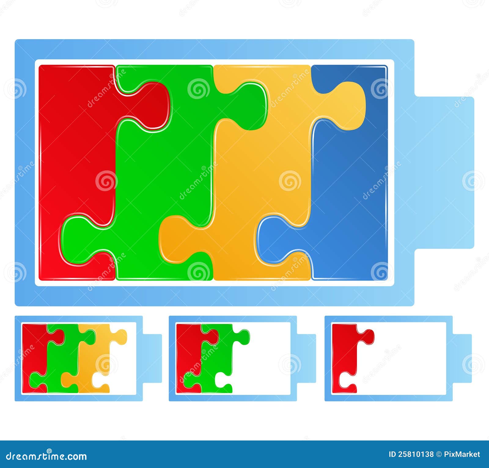 Puzzle Battery stock vector. Illustration of recharge - 25810138