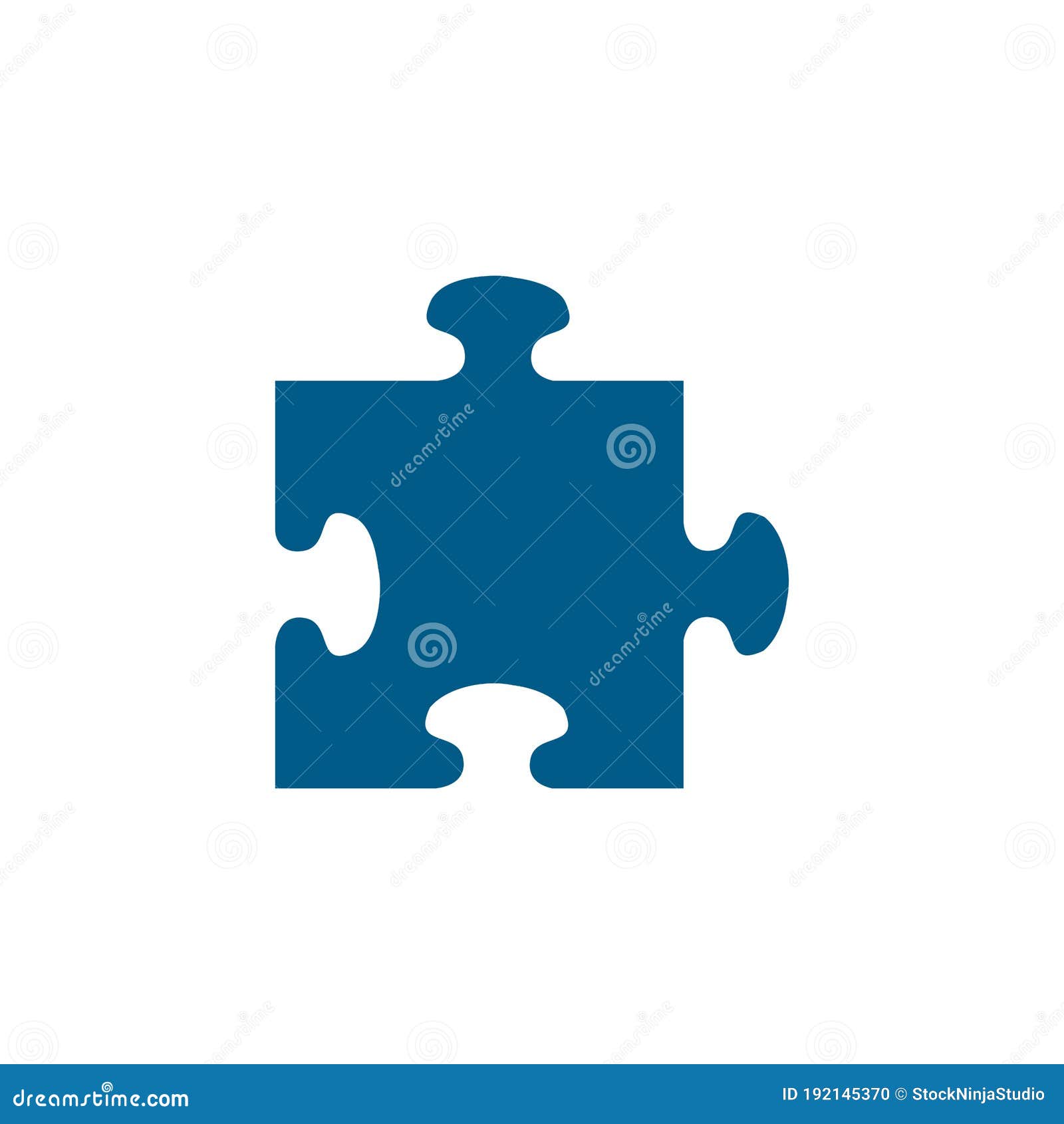 Puzzle Blue Icon on White Background. Blue Flat Style Vector ...