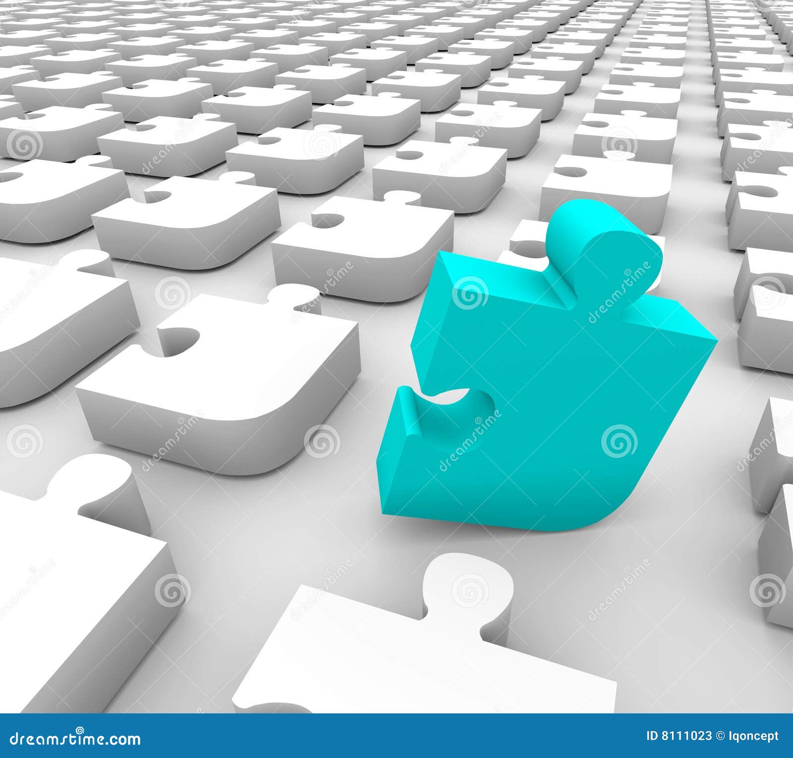 Puzzle - Blue Standing Piece Stock Illustration - Illustration of ...