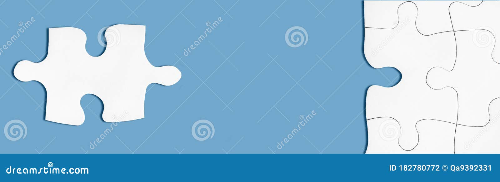 Puzzle on Blue Surface. Creative Business Partnership, Solution and ...