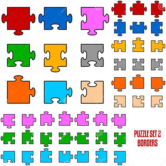 Puzzle Border Pieces stock vector. Illustration of leisure - 7898225