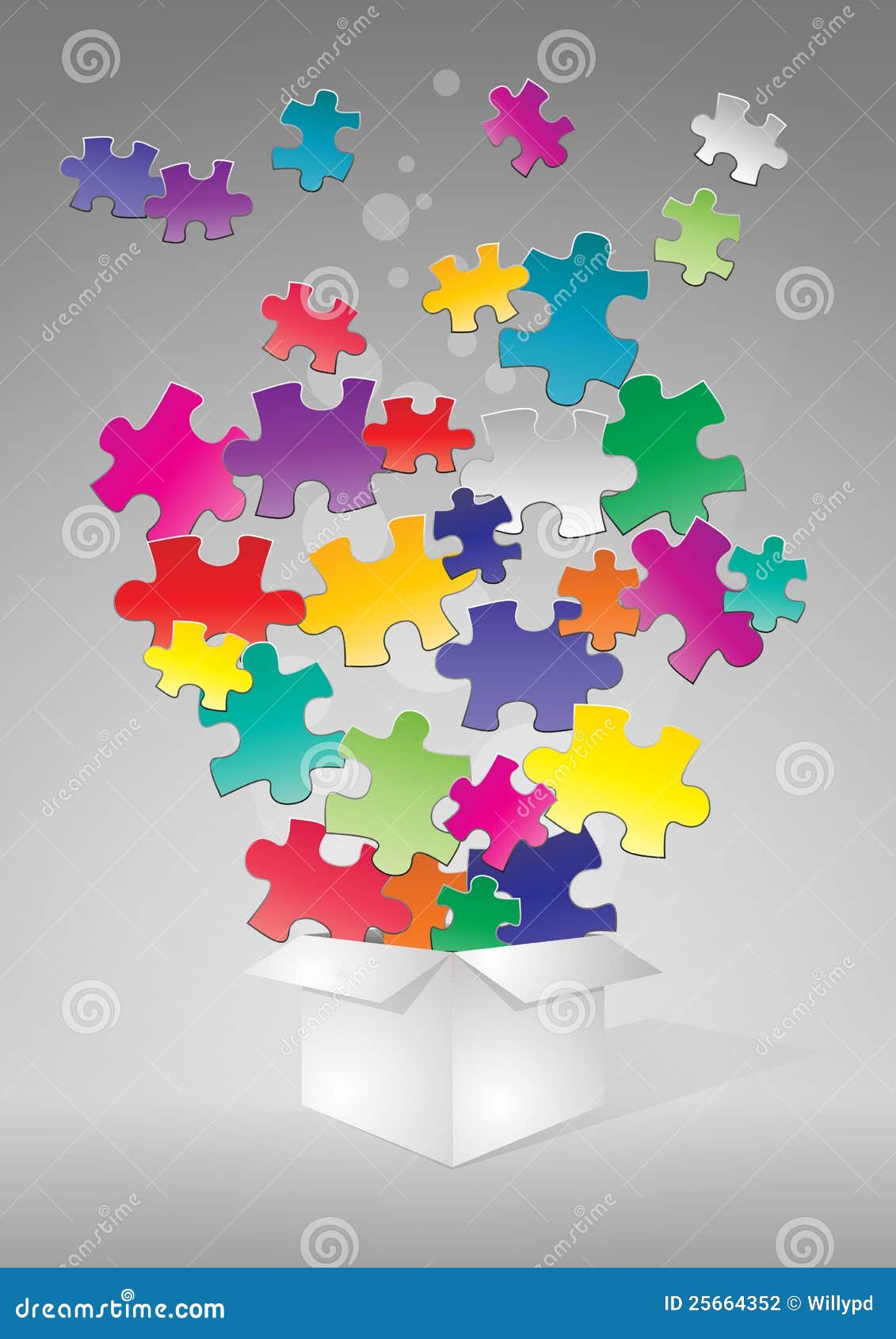 Puzzle box stock vector. Illustration of idea, colored - 25664352