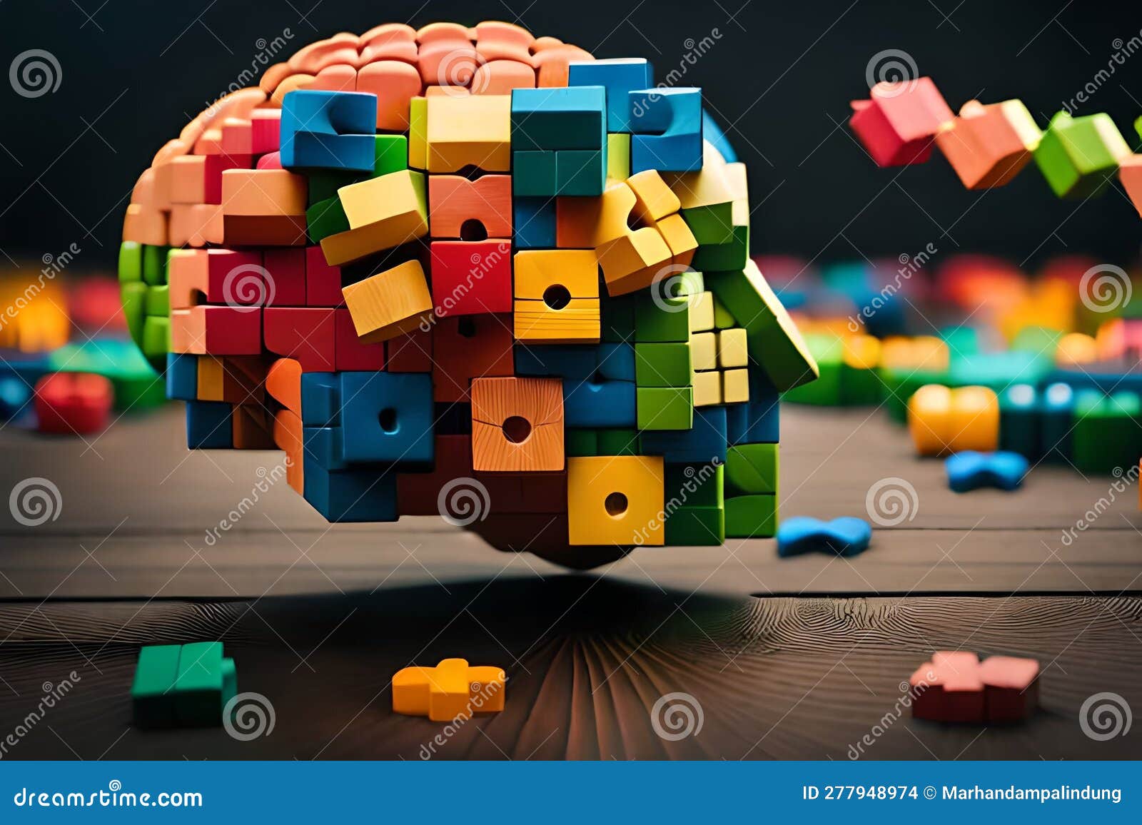 Puzzle Brain, the Concept Art of a Human Brain Exploding with Knowledge ...