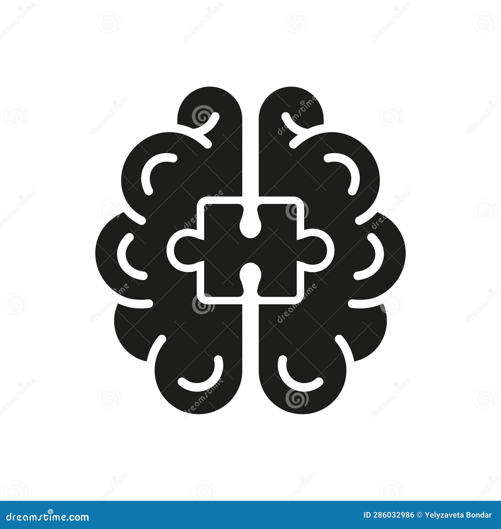 Puzzle and Brain Glyph Pictogram. Find Creative Solution, Problem ...