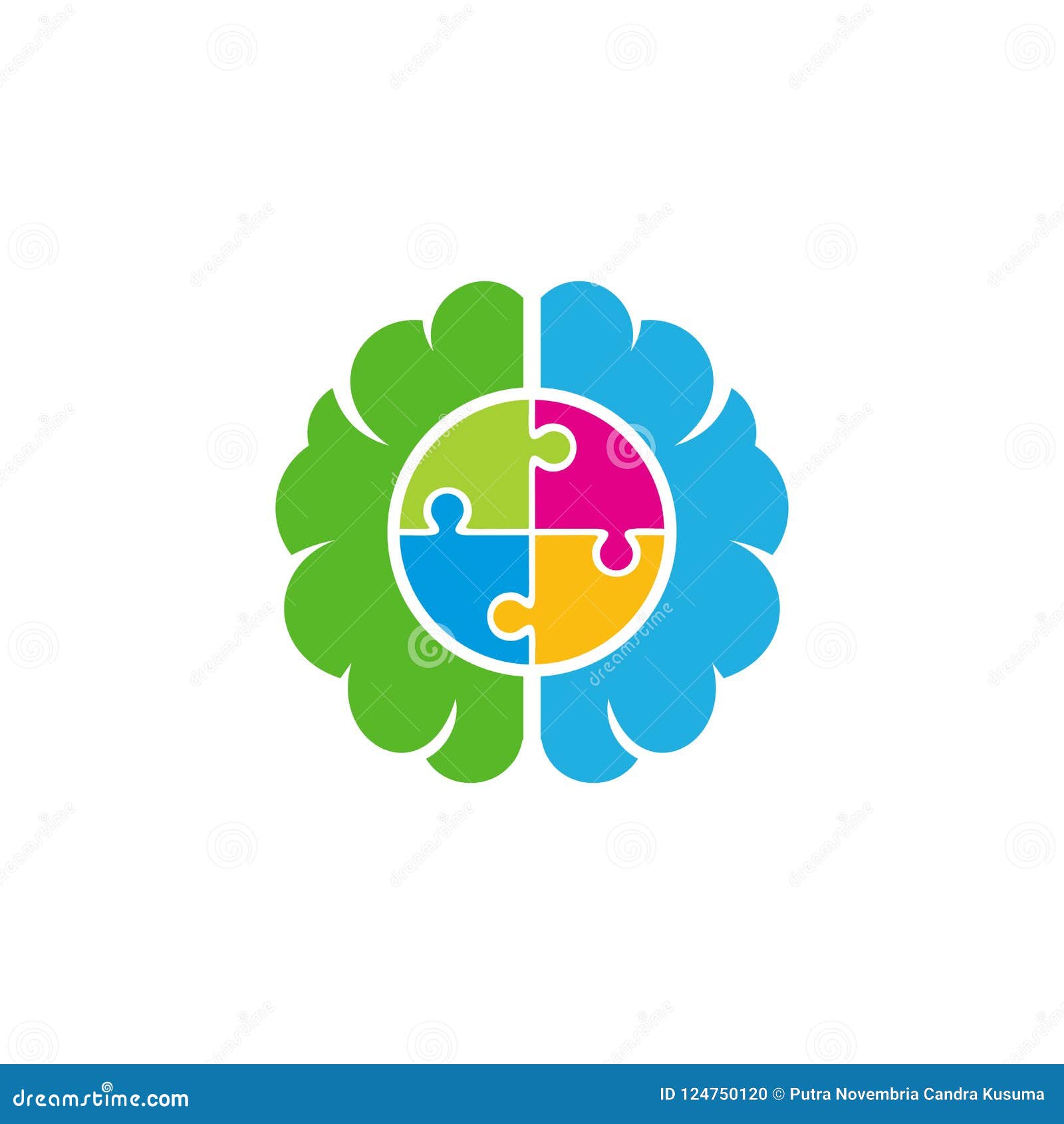 Puzzle Brain Logo Icon Design Stock Vector - Illustration of ...
