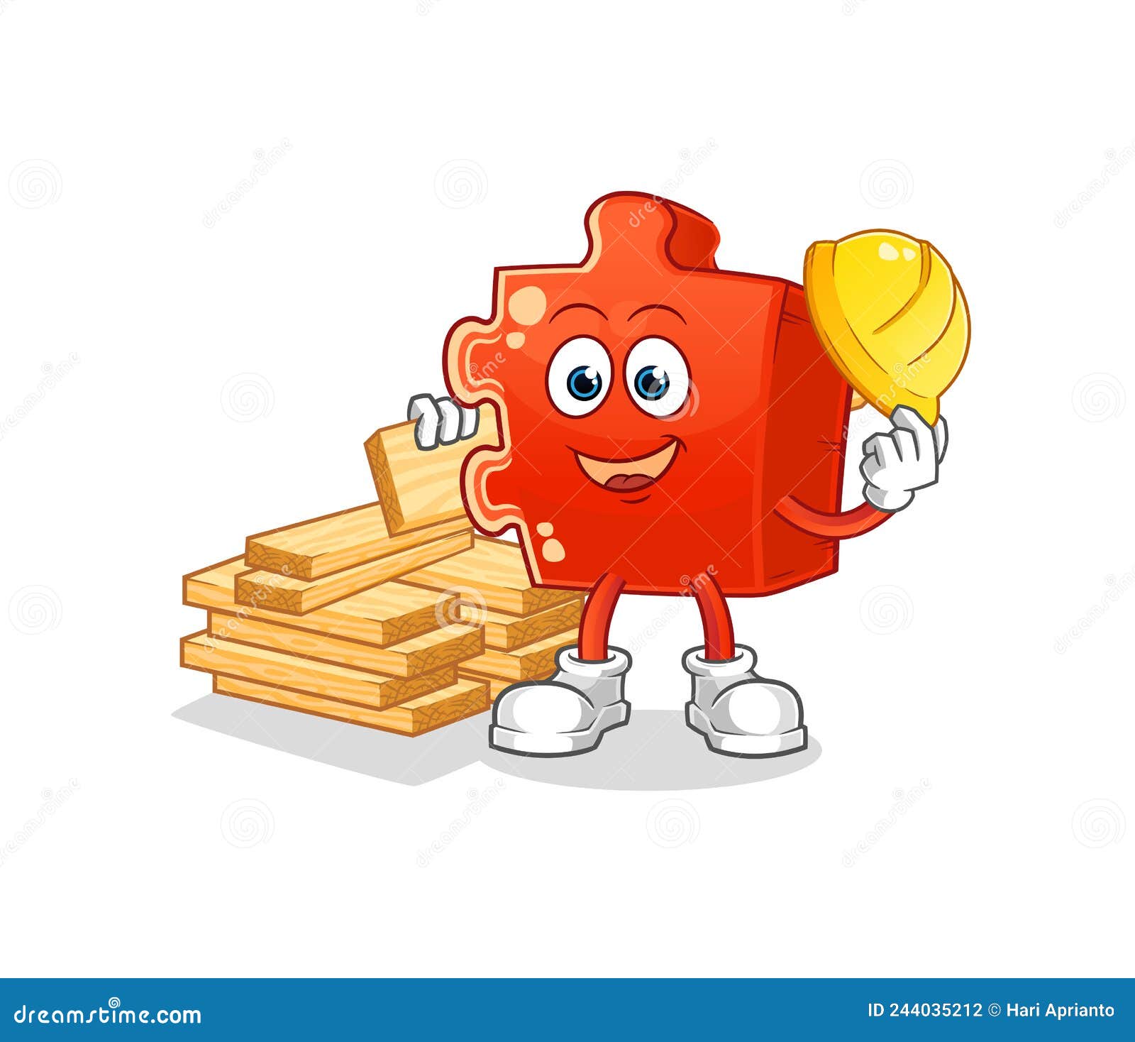 Puzzle Builder Vector. Cartoon Character Stock Vector - Illustration of ...