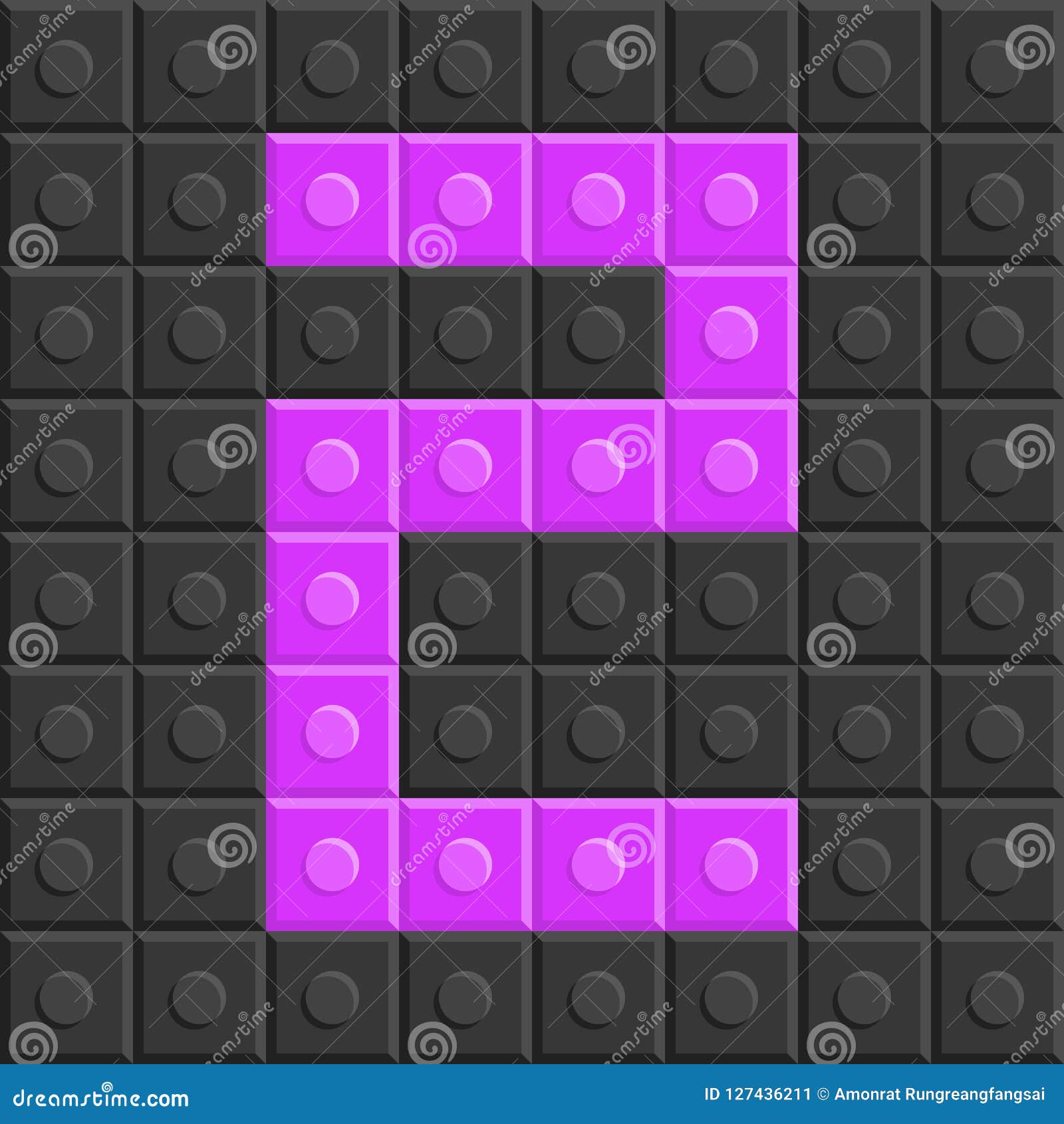 Puzzle Building Blocks Number Two, Flat Design Stock Vector ...