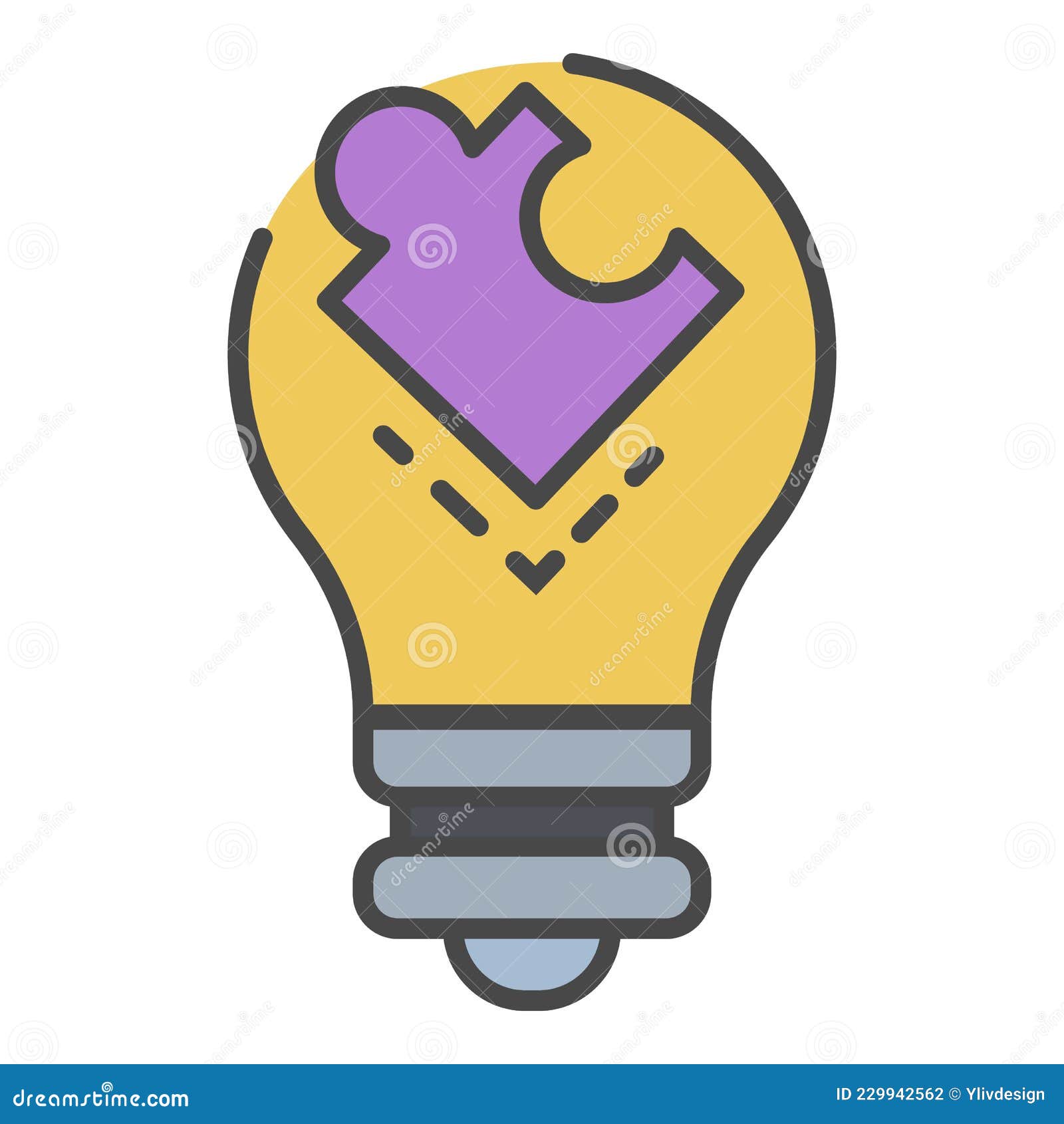 Puzzle Bulb Icon Color Outline Vector Stock Vector - Illustration of ...