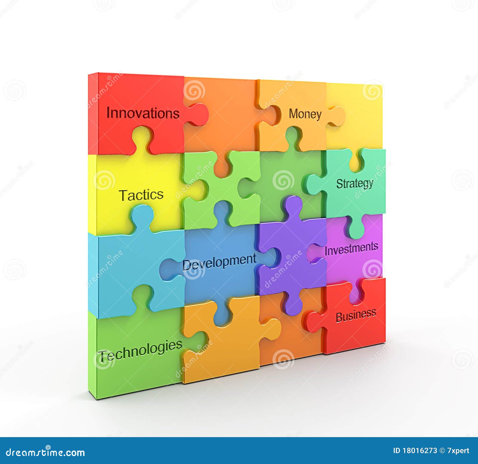 Puzzle business in colors stock illustration. Illustration of ...