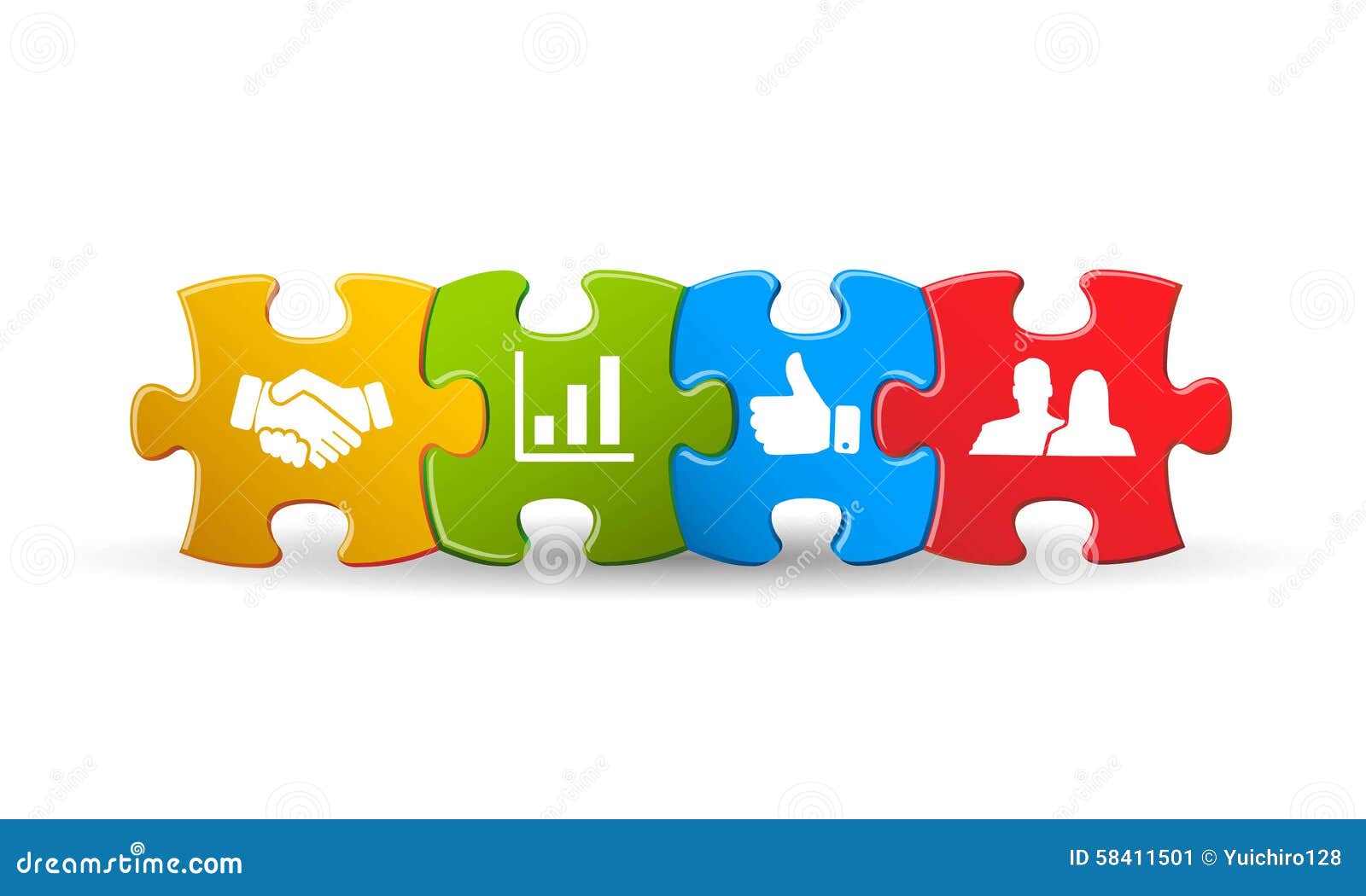 Puzzle with business icon stock vector. Illustration of agreement ...