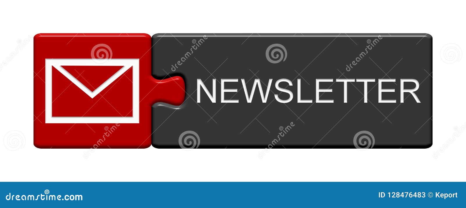 Puzzle Button Grey Red: Newsletter Stock Illustration - Illustration of ...
