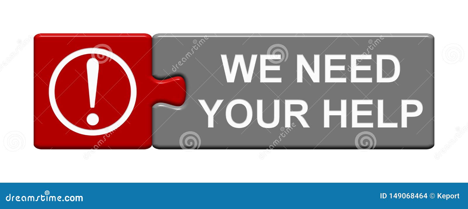 Puzzle Button: we Need Your Help Stock Illustration - Illustration of ...
