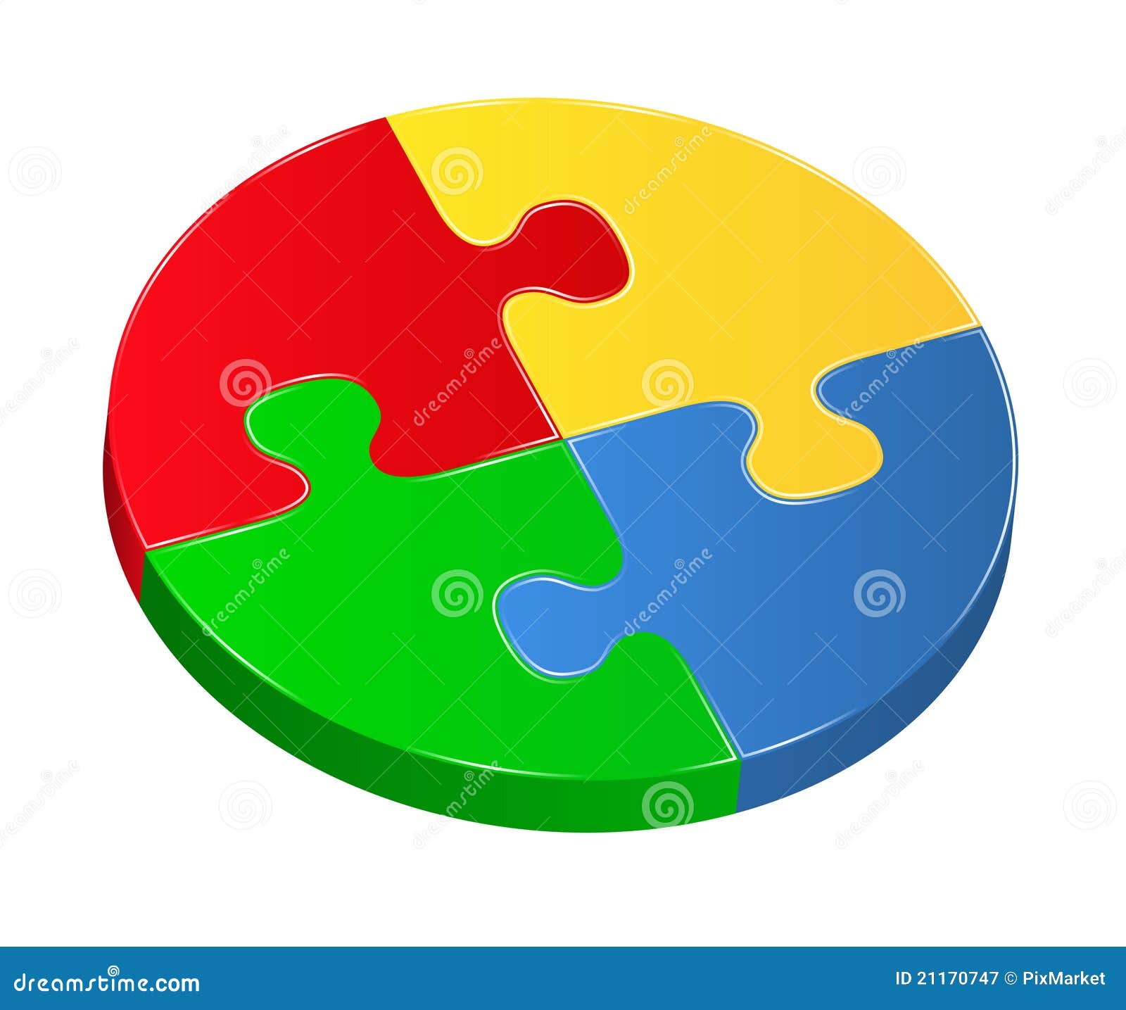 Puzzle circle stock vector. Illustration of design, green - 21170747