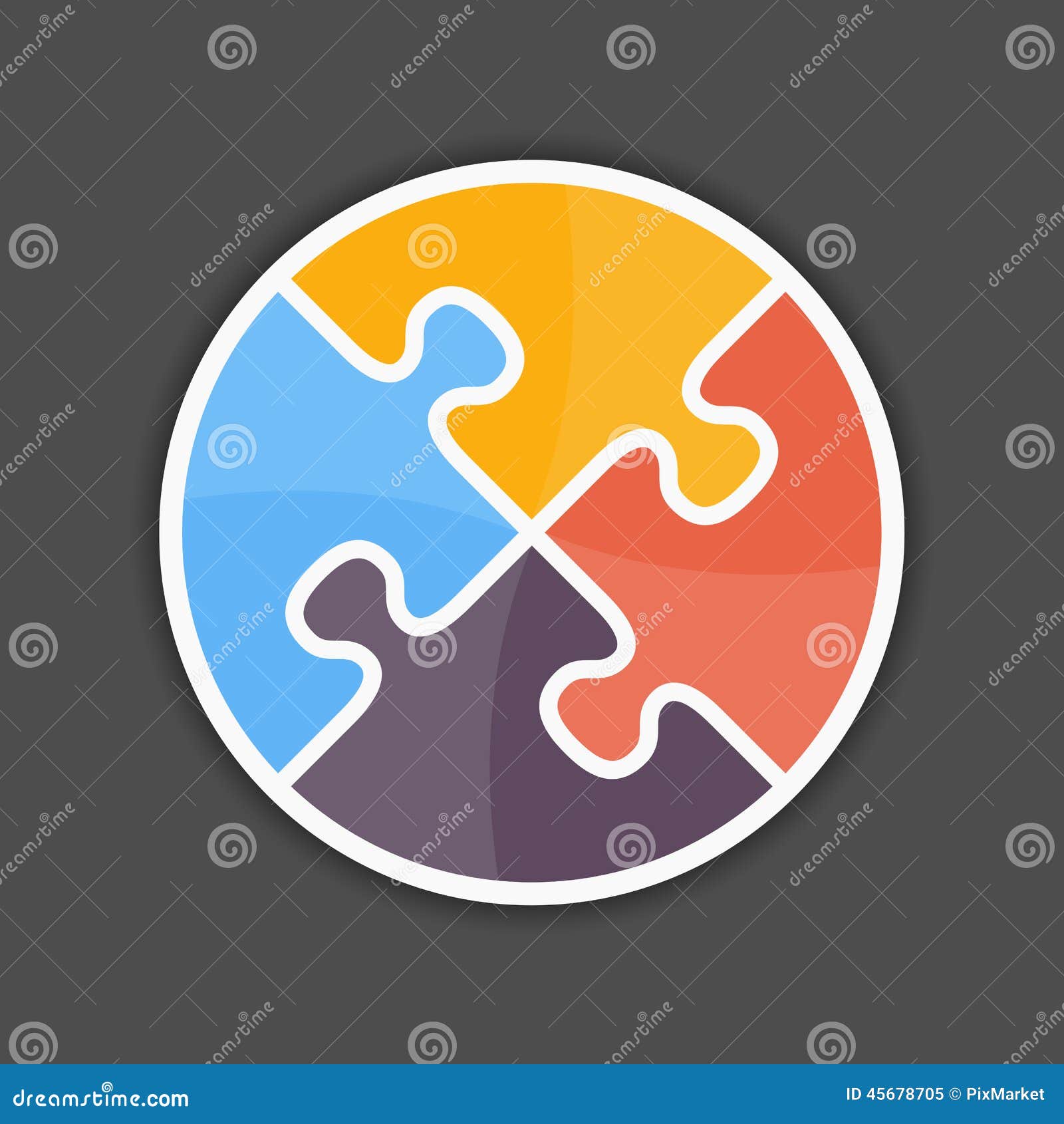 Puzzle Circle stock vector. Illustration of emblem, color - 45678705