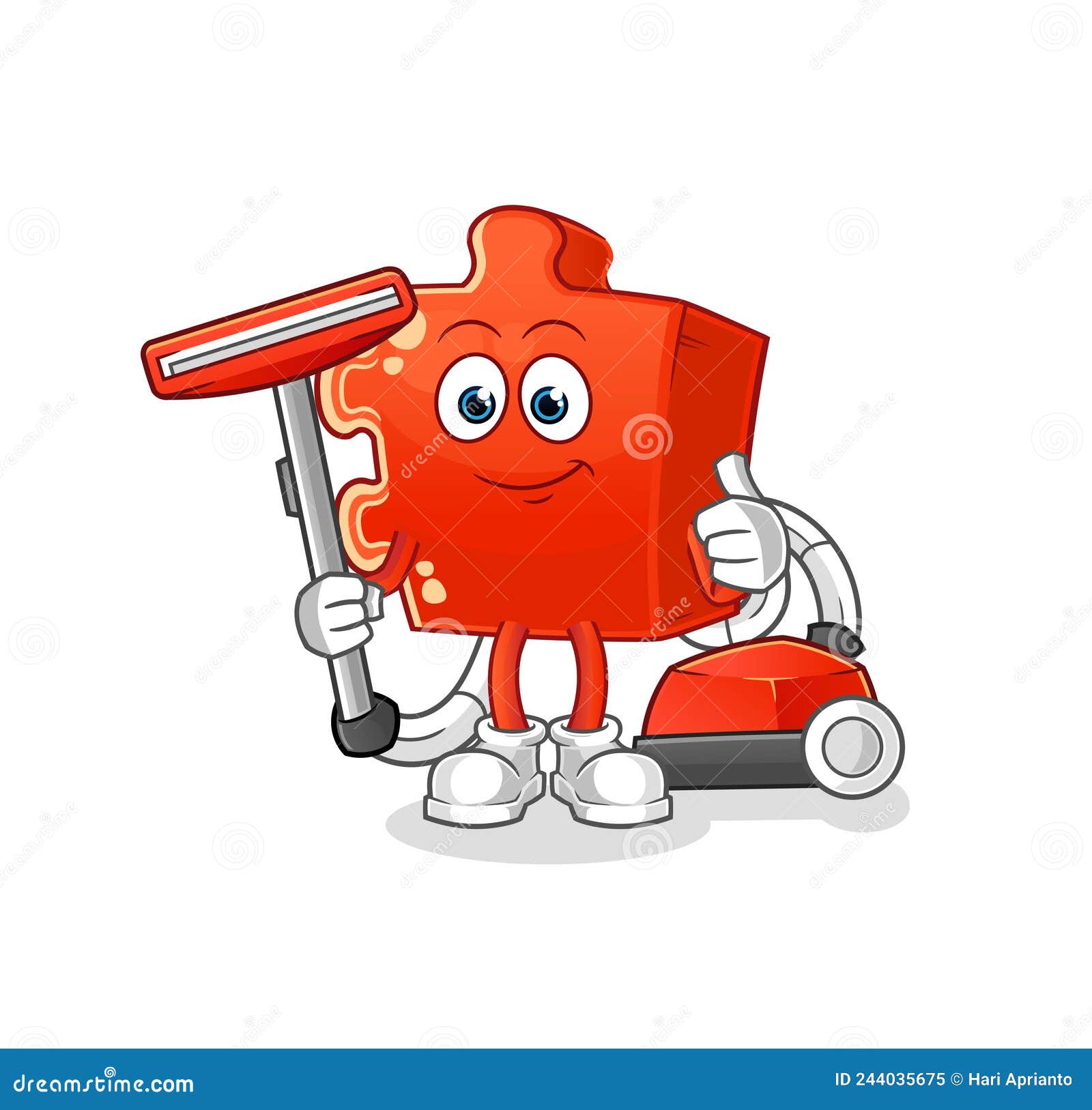 Puzzle Clean with a Vacuum . Character Vector Stock Vector ...