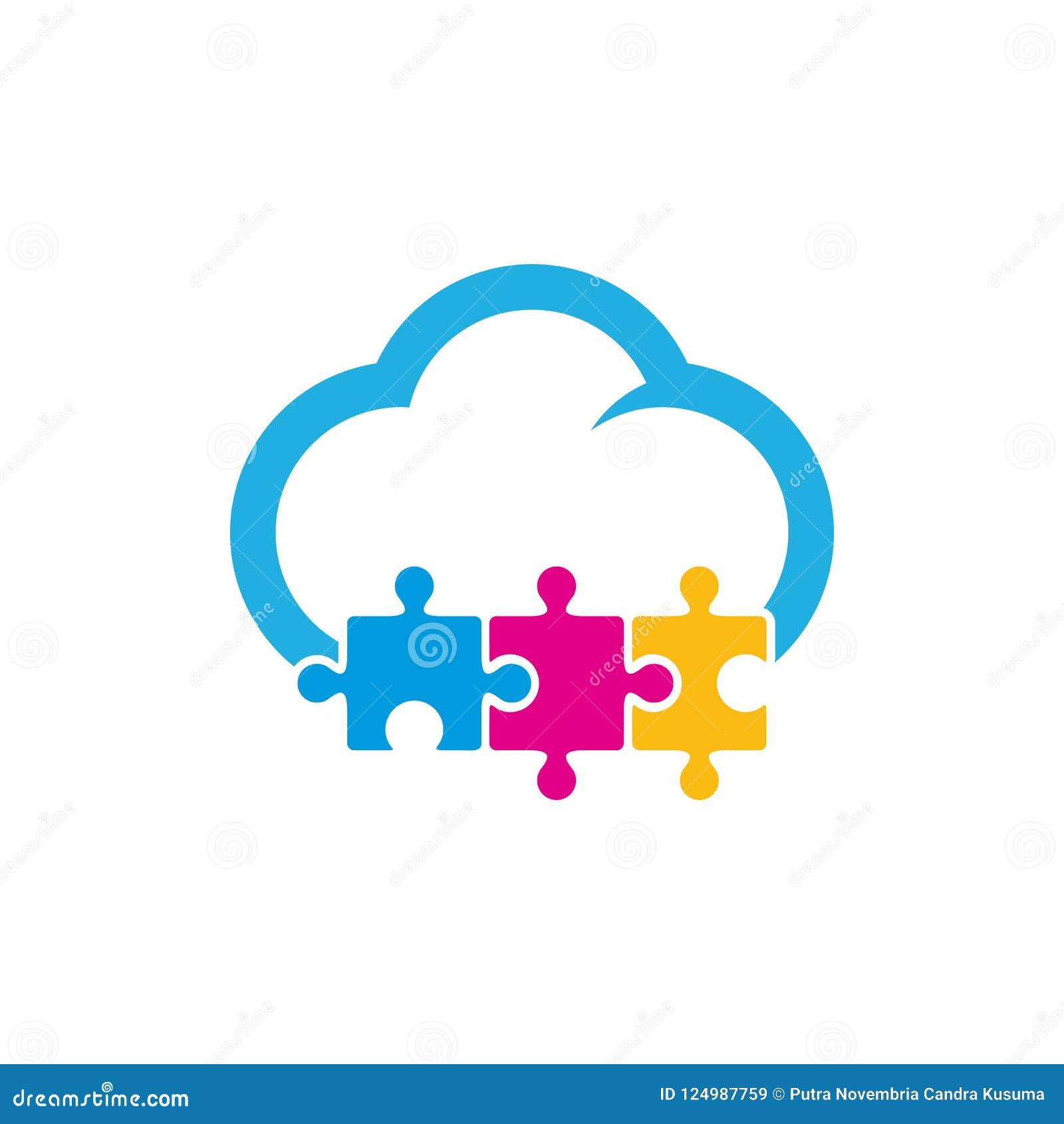 Puzzle Cloud Logo Icon Design Stock Vector - Illustration of logotype ...