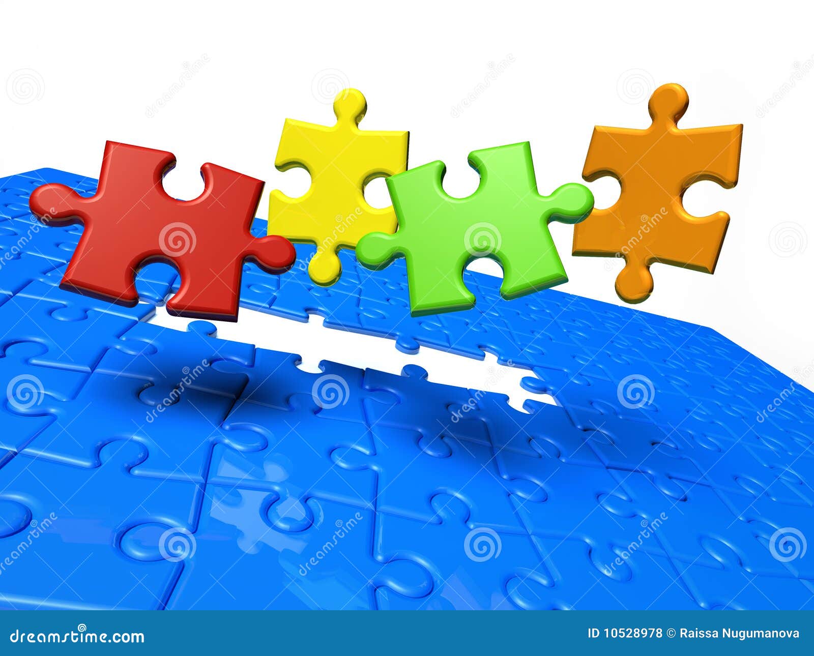 Puzzle.Color Puzzle Pieces are Missing Stock Illustration ...