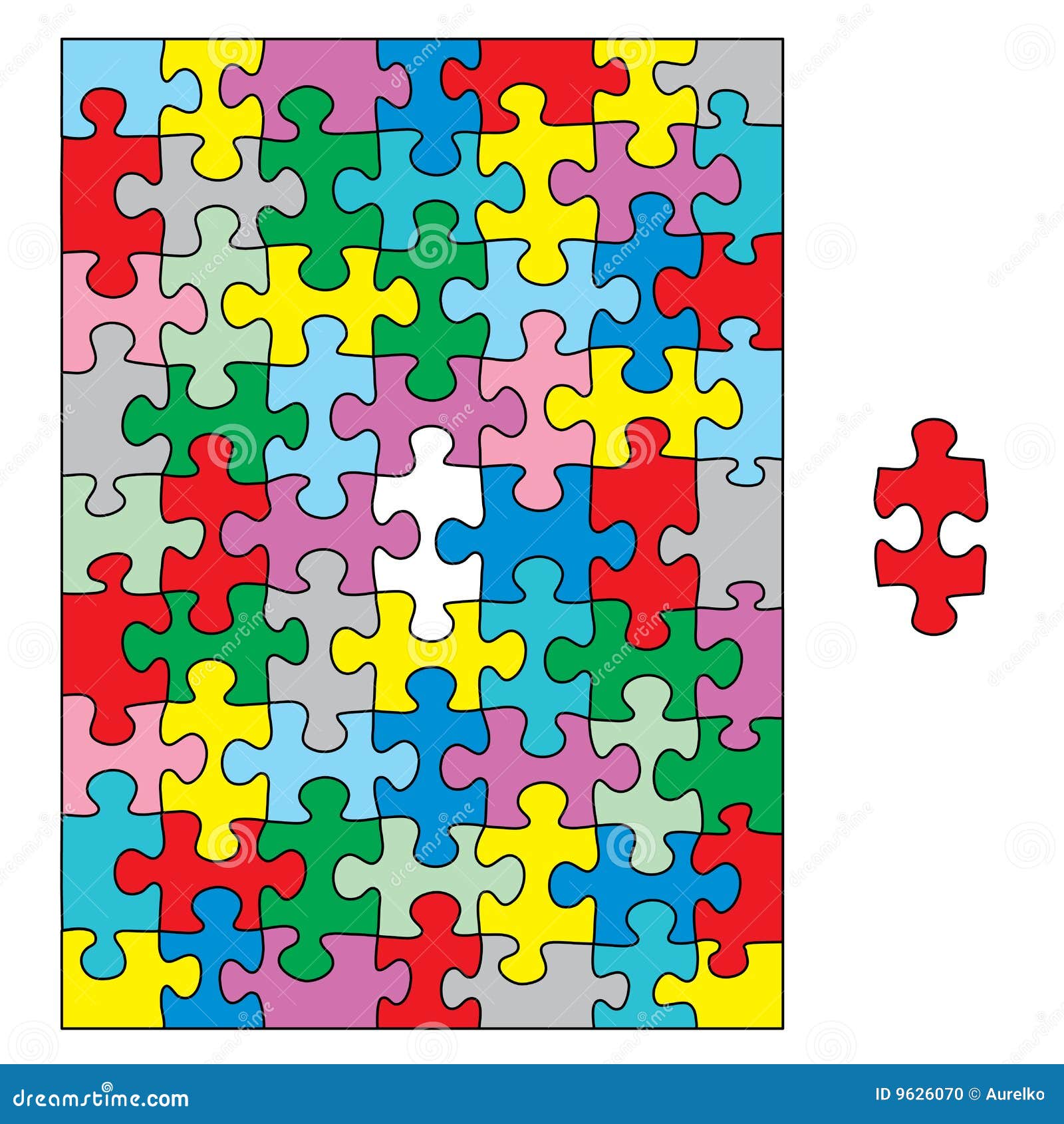 Puzzle colorful stock vector. Illustration of concept - 9626070