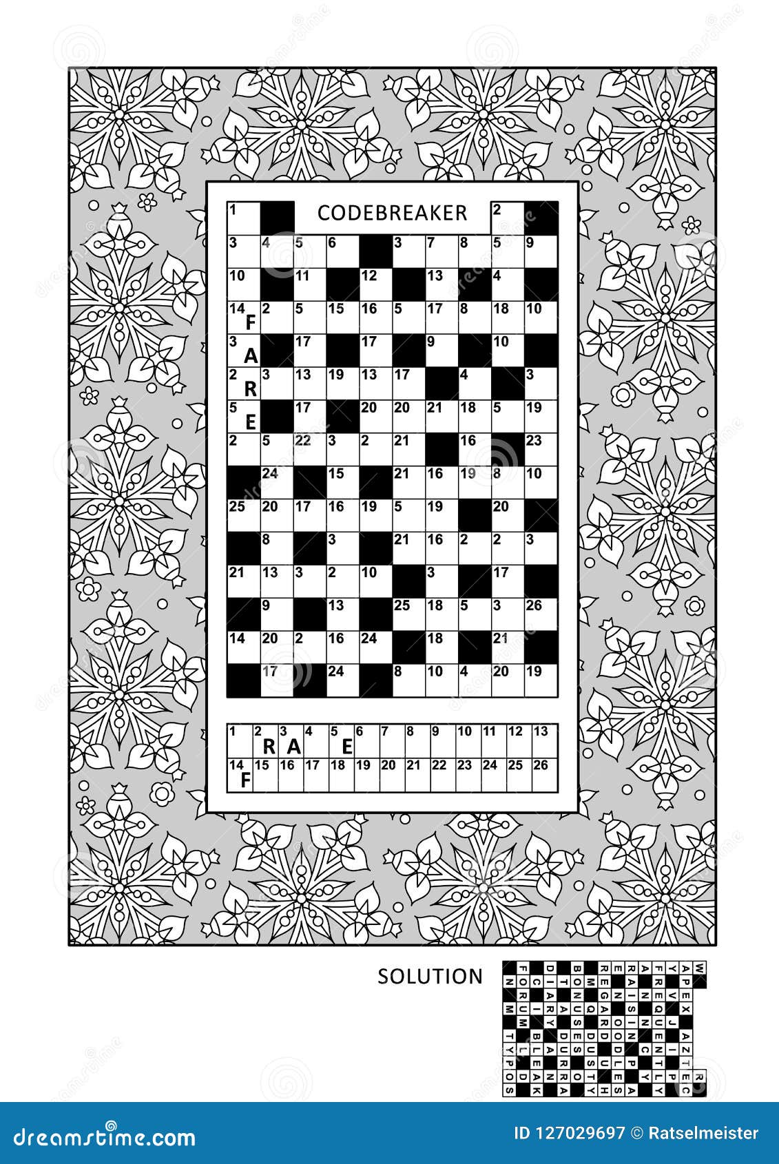 Puzzle and Coloring Activity Page for Adults Stock Vector ...