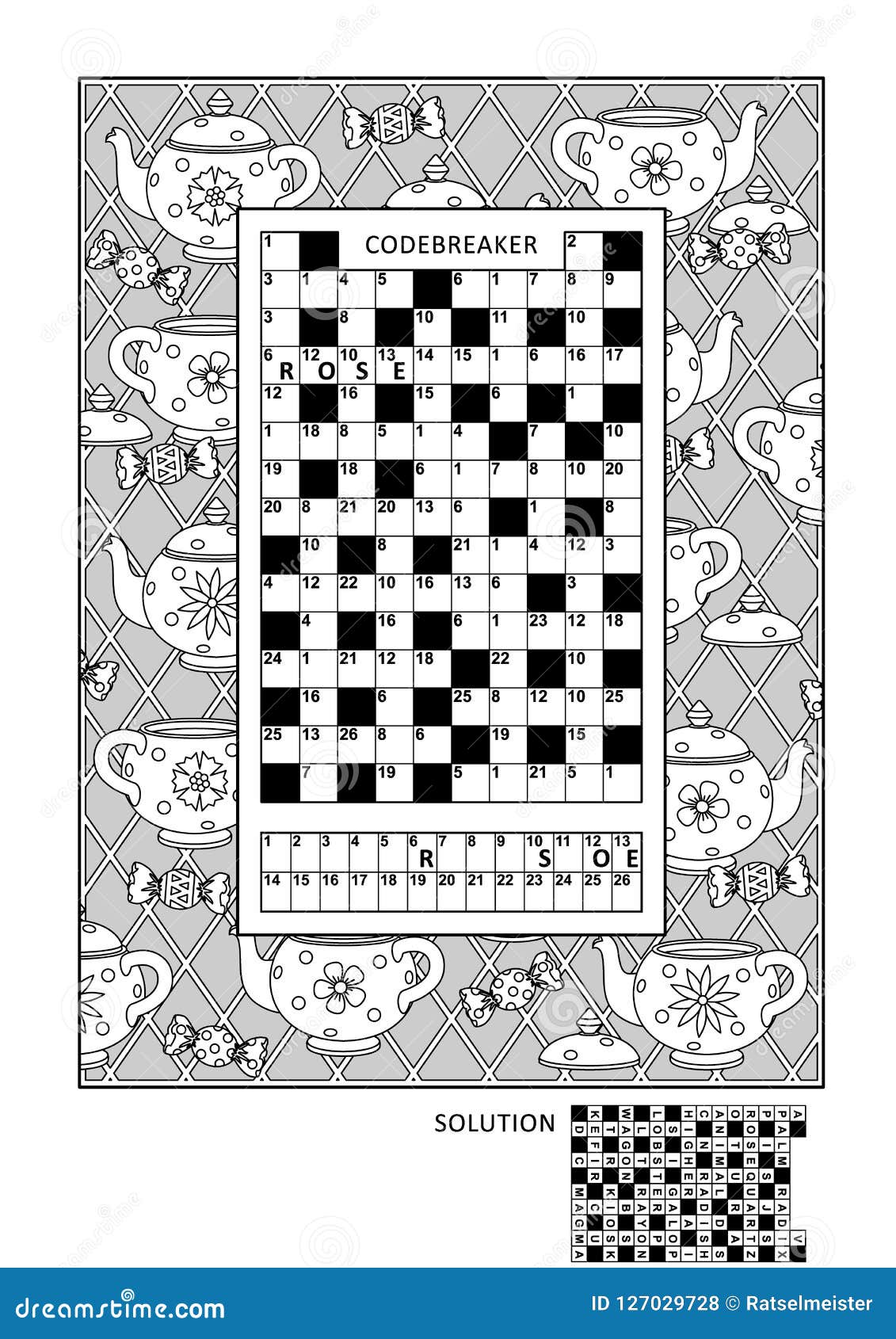 Puzzle and Coloring Activity Page for Adults Stock Vector ...