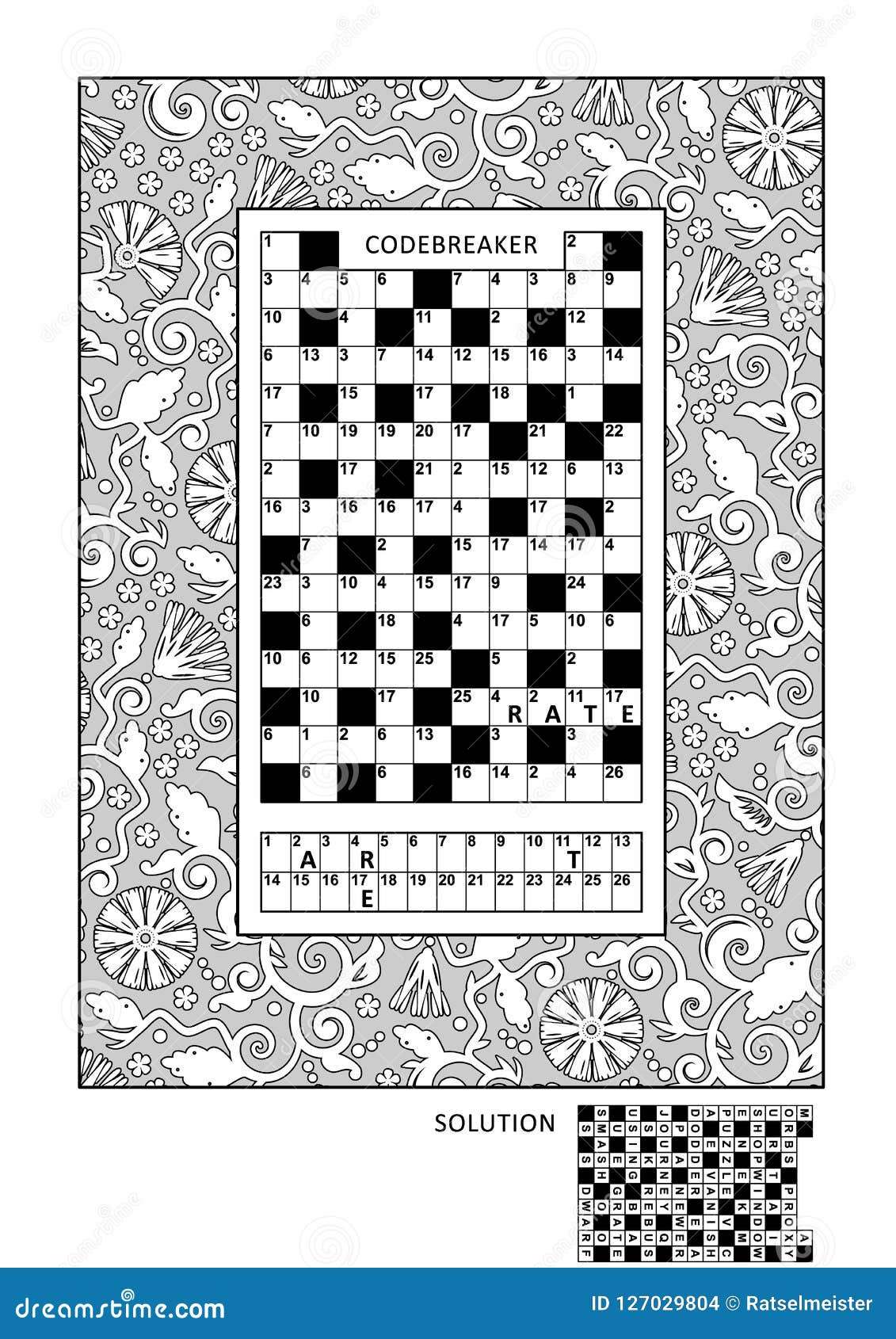 Puzzle and Coloring Activity Page for Adults Stock Vector ...